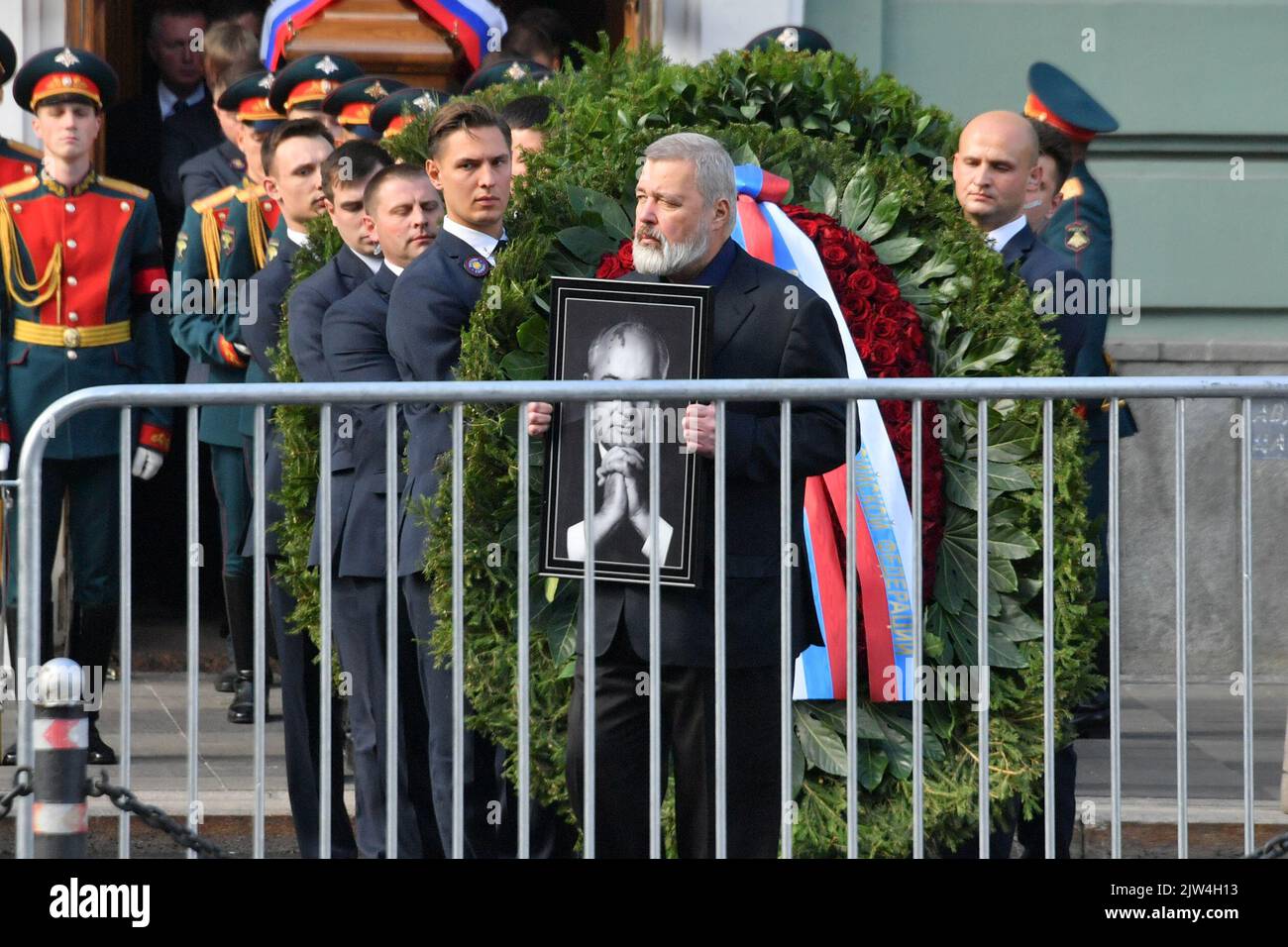 September 3, 2022. - Russia, Moscow. - A mourning ceremony for first ...