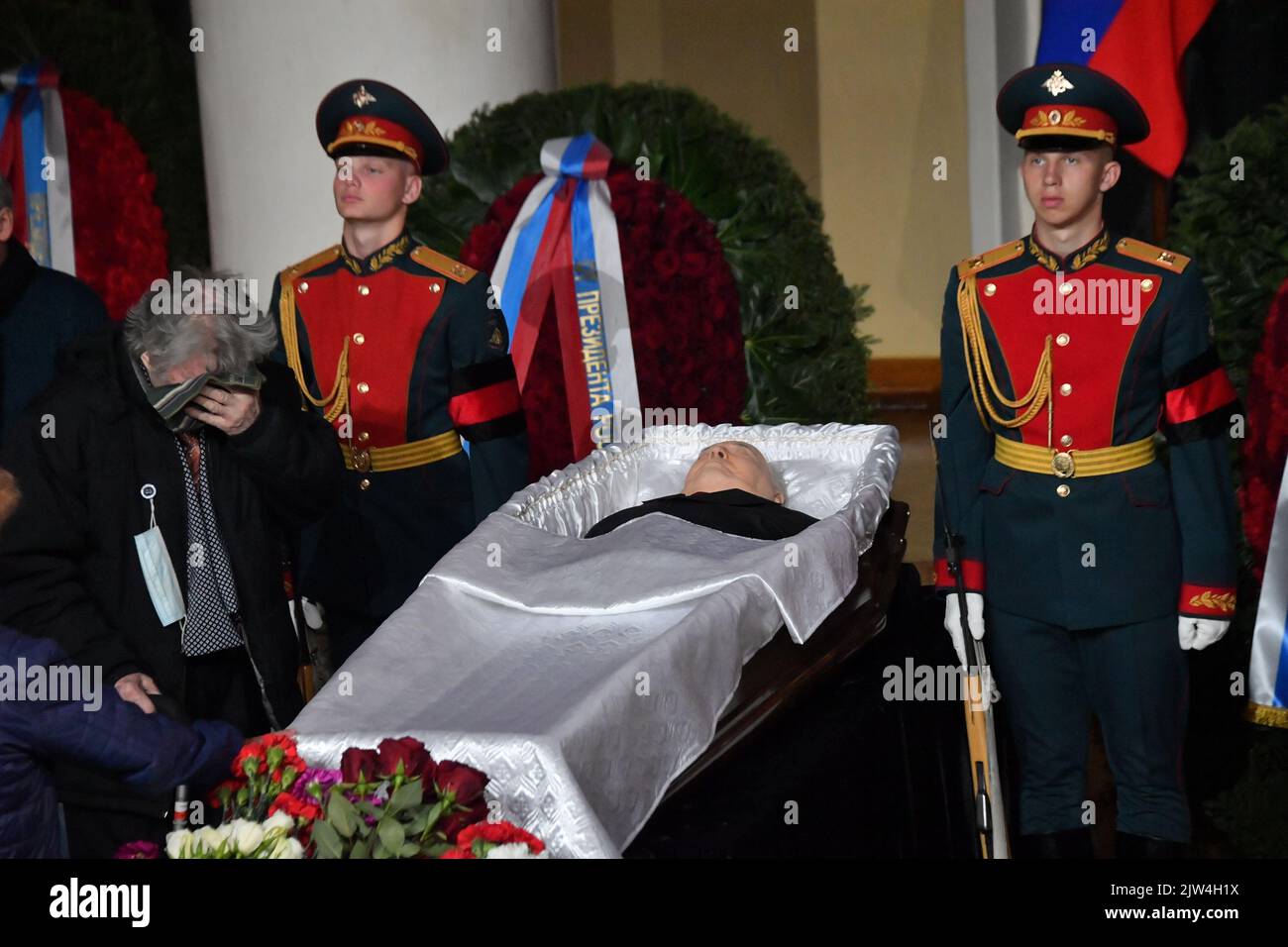 September 3, 2022. - Russia, Moscow. - A mourning ceremony for first ...