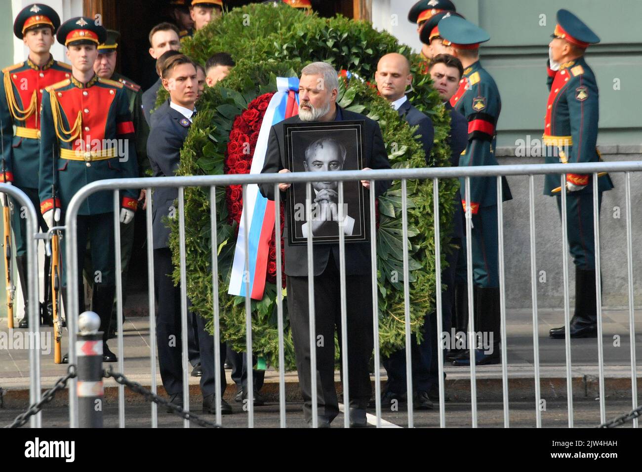 September 3, 2022. - Russia, Moscow. - A mourning ceremony for first ...