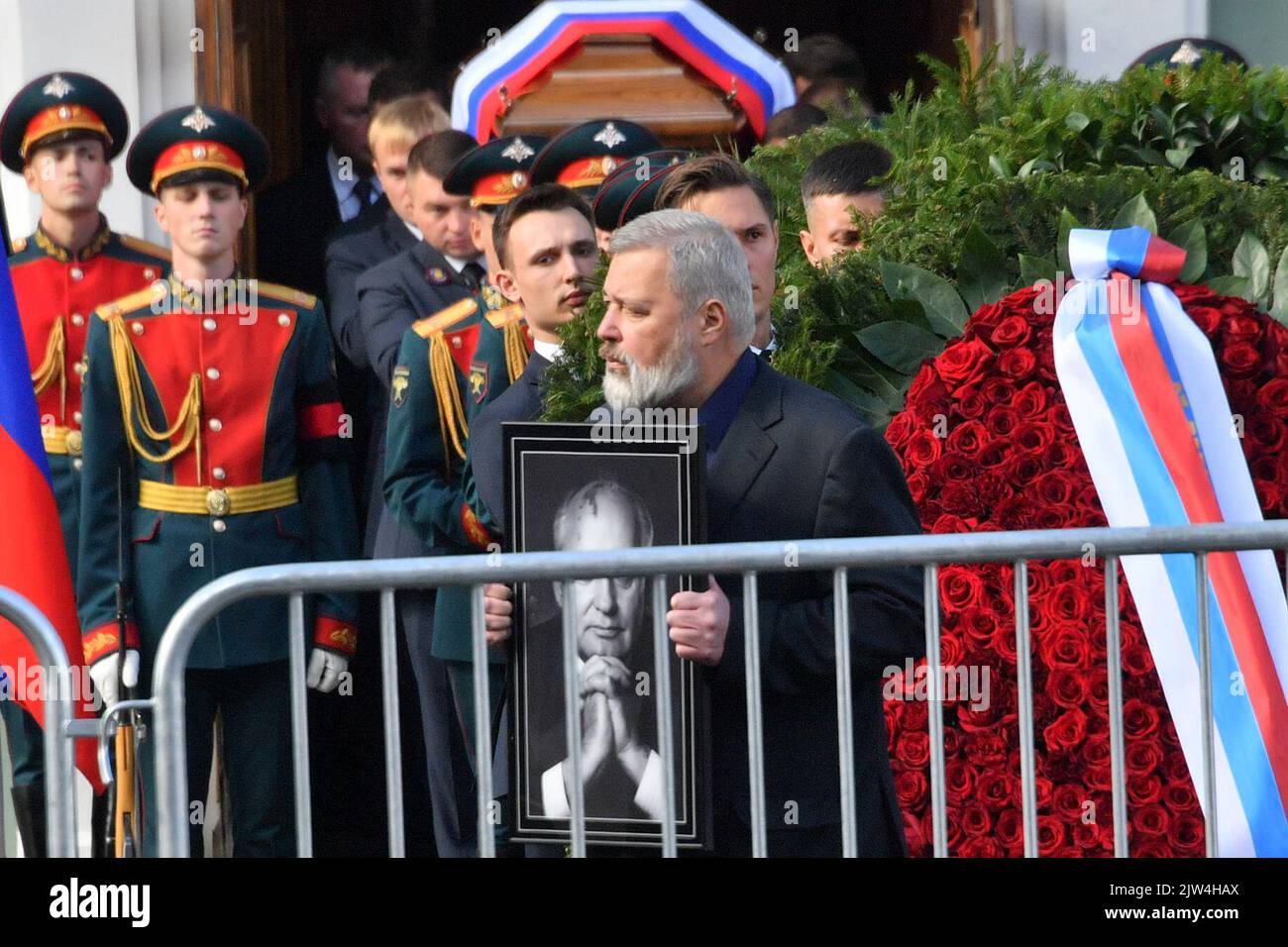 September 3, 2022. - Russia, Moscow. - A mourning ceremony for first ...