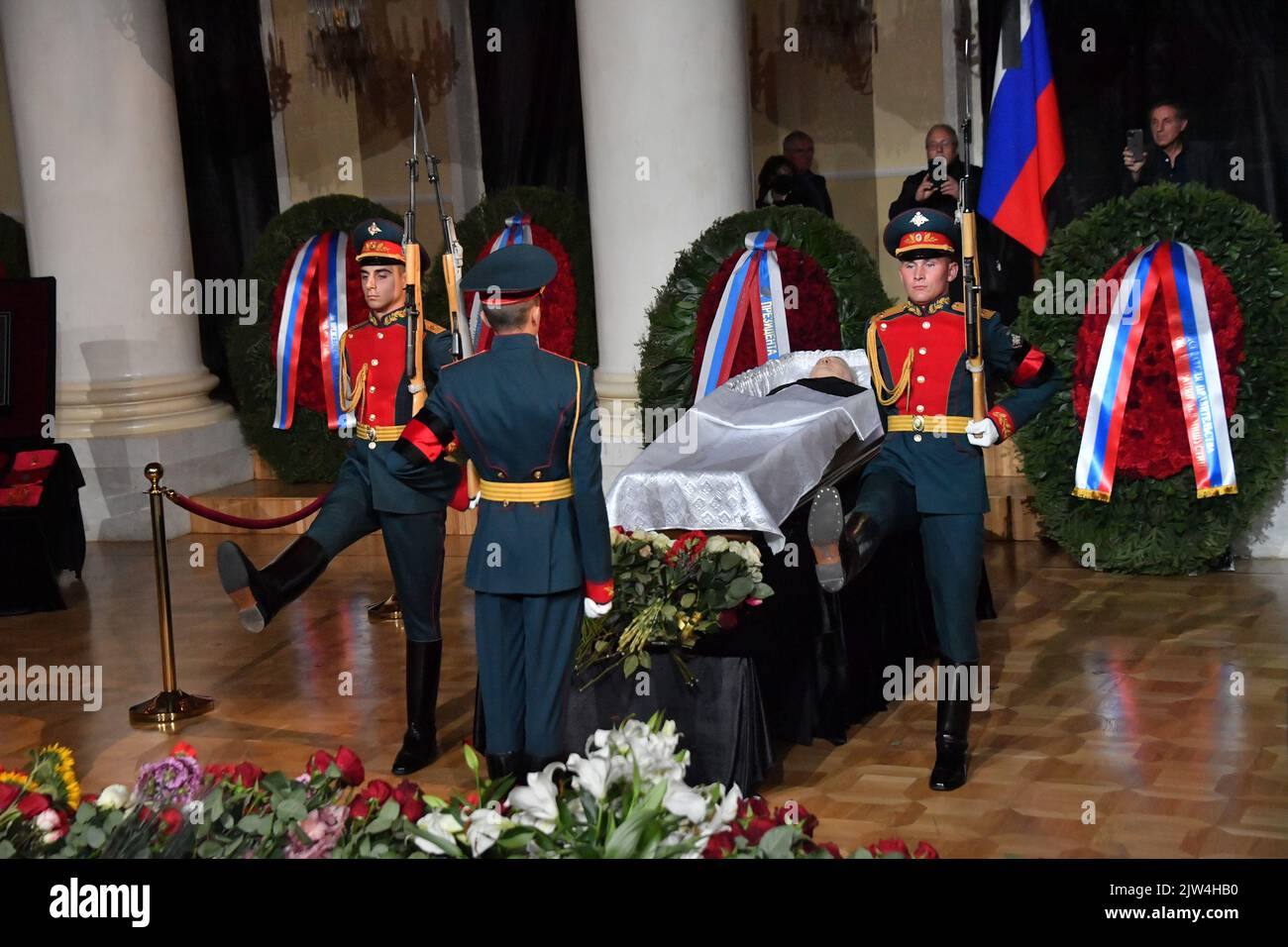 September 3, 2022. - Russia, Moscow. - A mourning ceremony for first ...