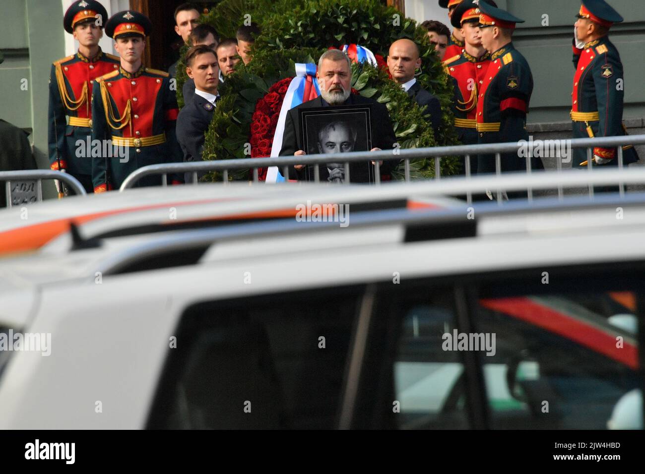 September 3, 2022. - Russia, Moscow. - A mourning ceremony for first ...