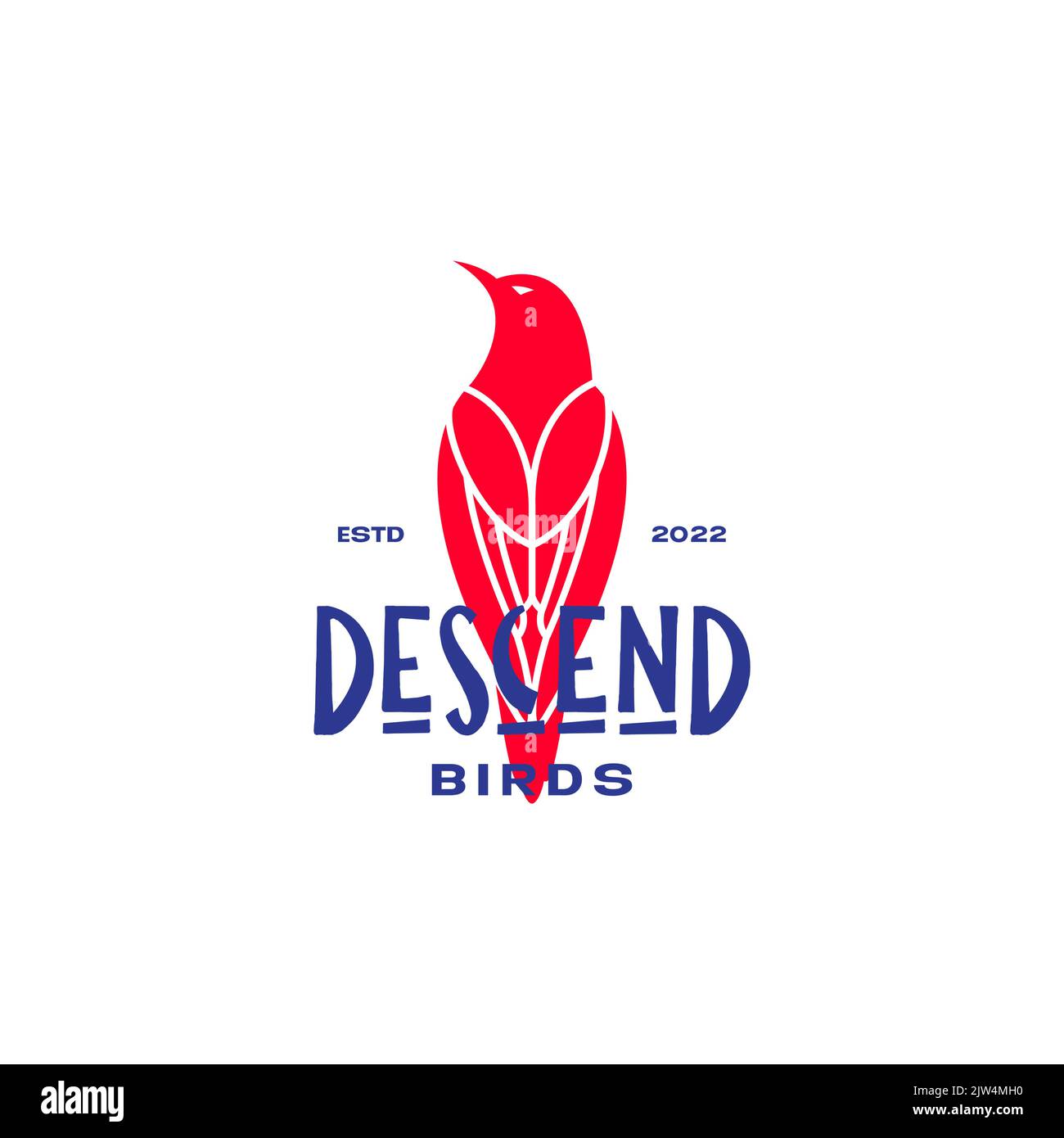 bird perch colored vintage logo design Stock Vector Image & Art - Alamy