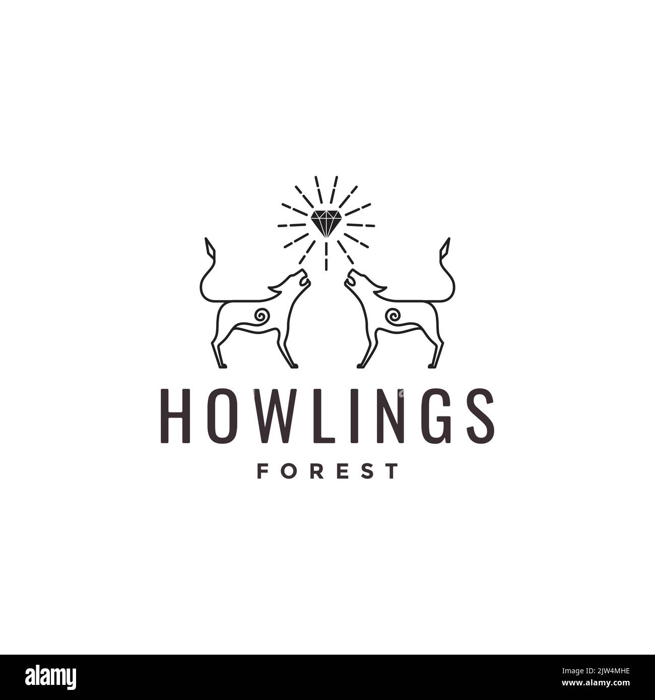 wolf howl with diamond logo design Stock Vector Image & Art - Alamy wolf howl with diamond logo design Stock Vector Image & Art - Alamy