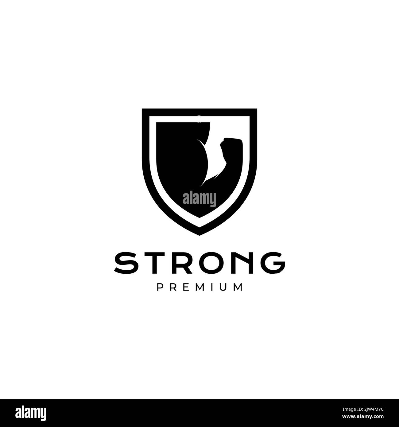 strong hand muscles with shield logo design Stock Vector Image & Art ...