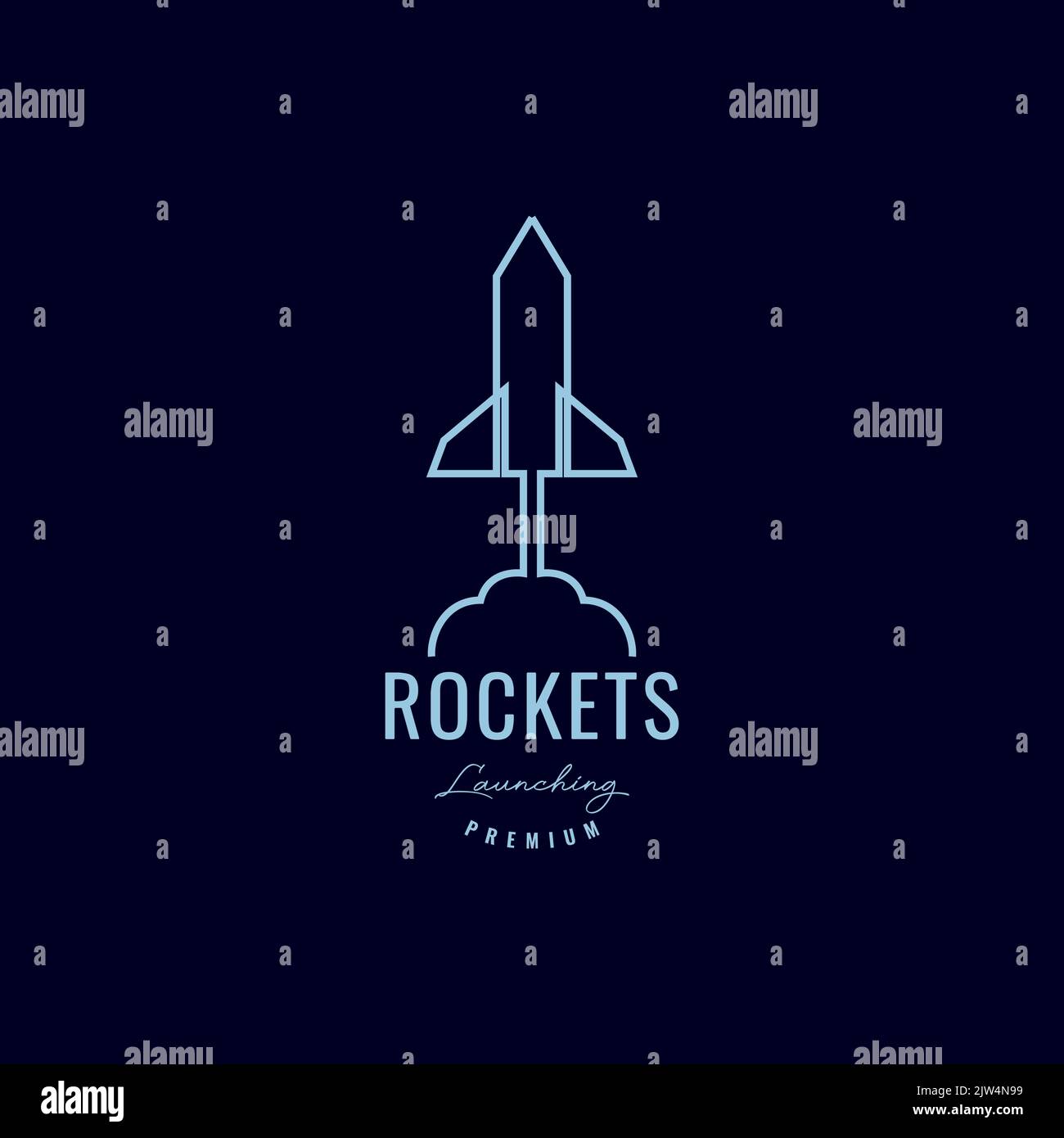 One line rocket space Stock Vector Images - Alamy