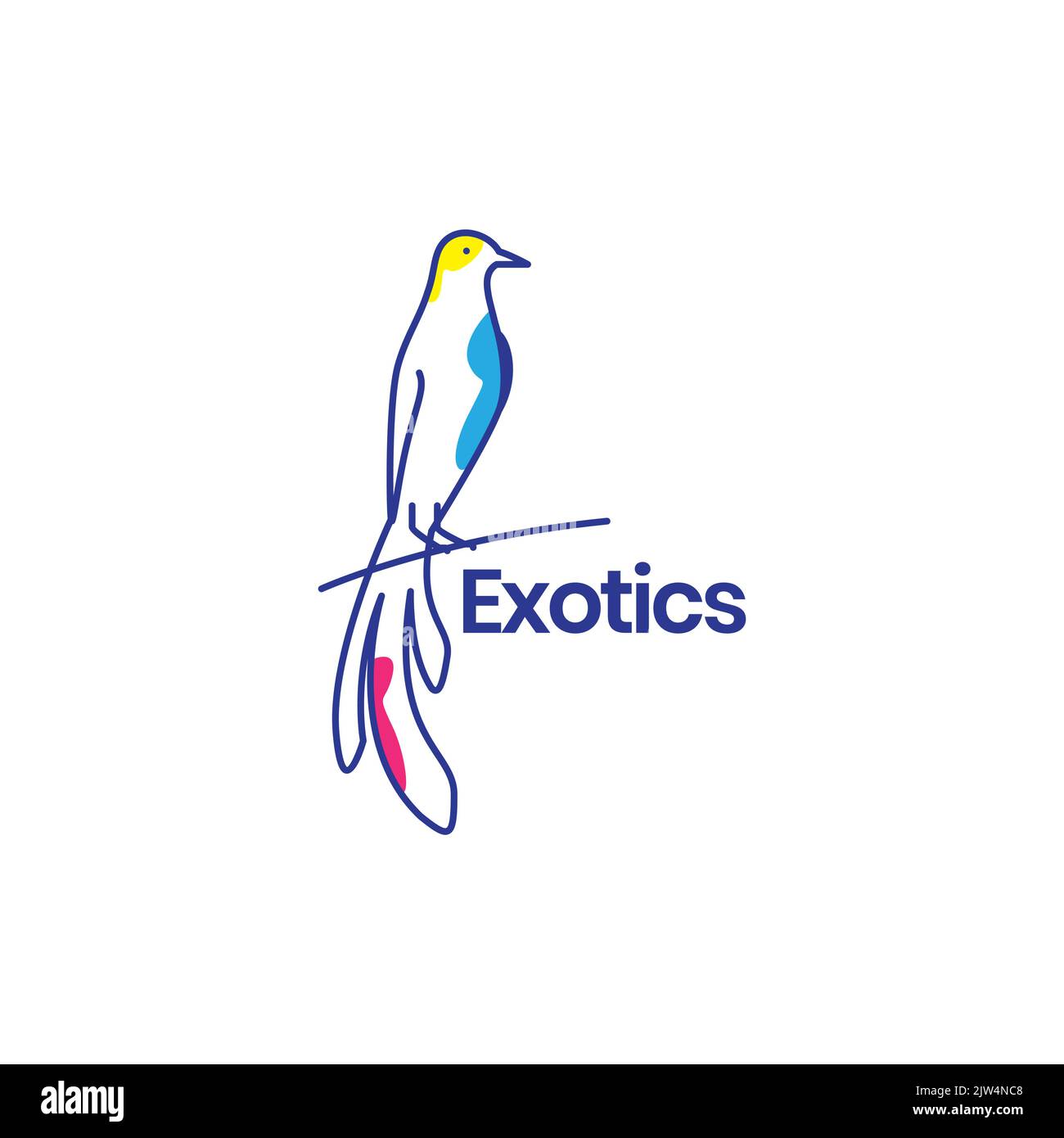 abstract exotic bird long tail logo design Stock Vector Image & Art - Alamy