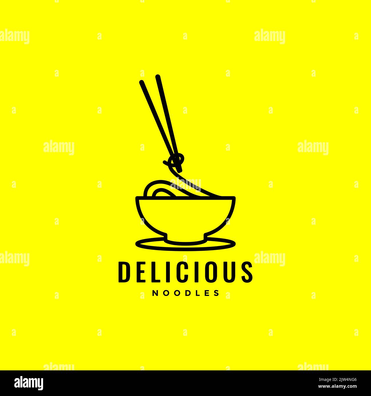 delicious noodle food logo design vector Stock Vector Image & Art - Alamy