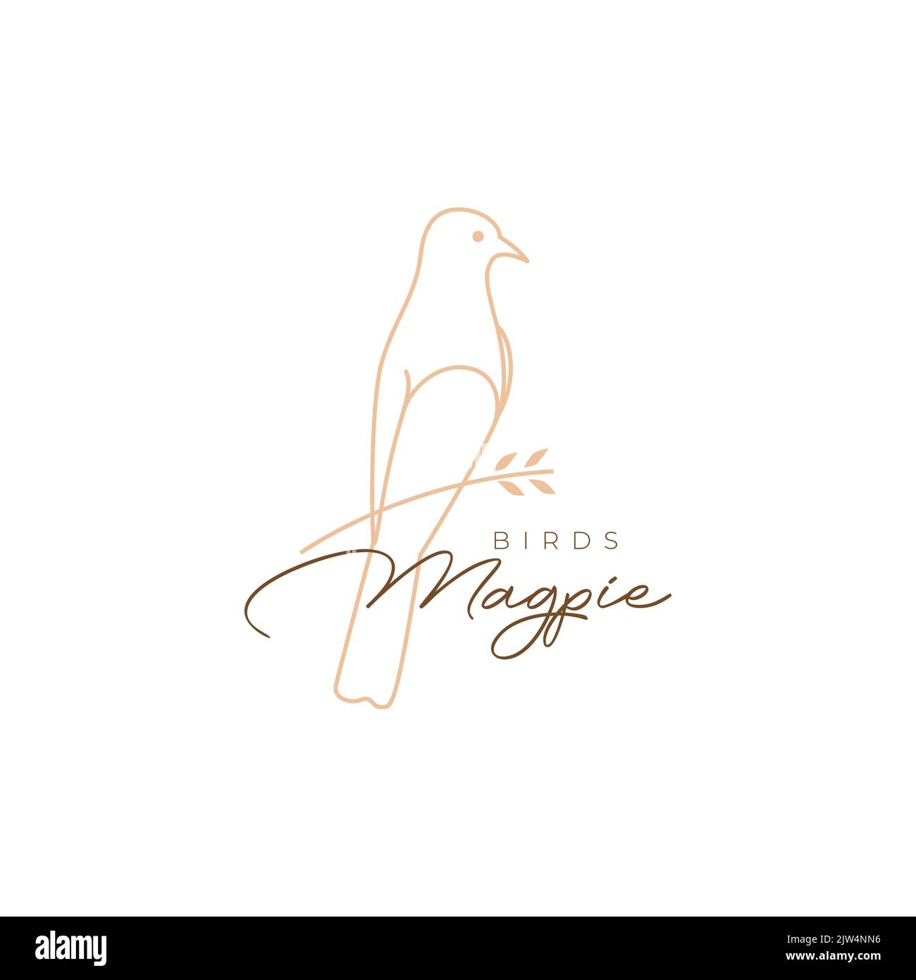 magpie with branch logo design Stock Vector Image & Art - Alamy