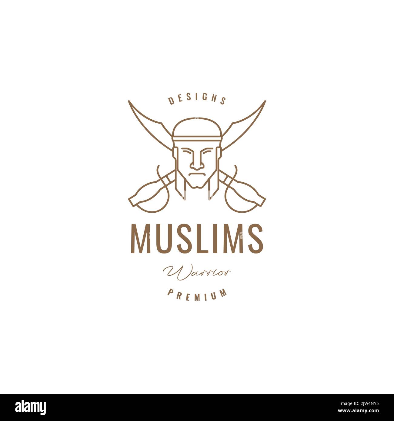 face muslim swords warrior logo design Stock Vector Image & Art - Alamy