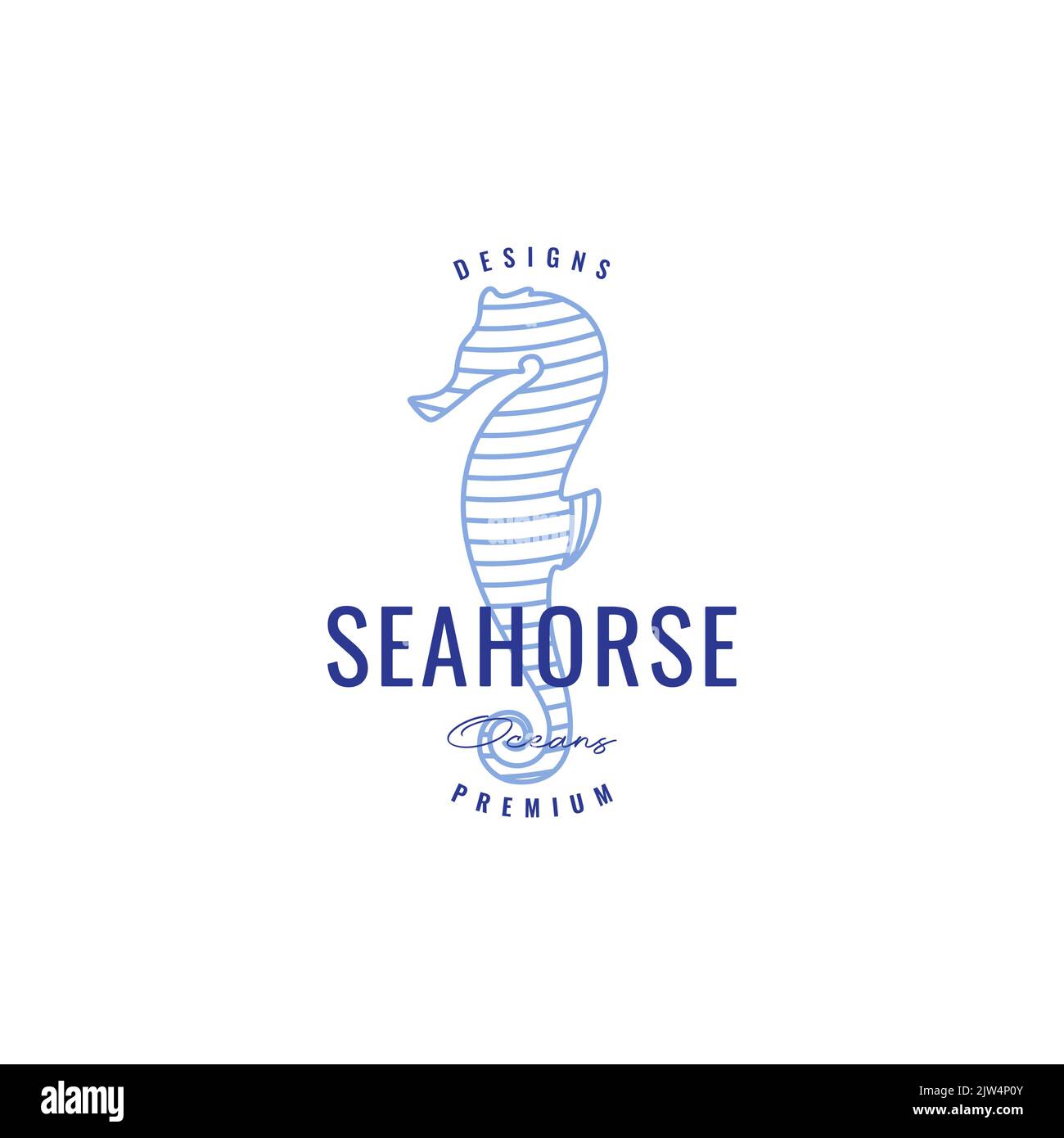 colored hipster seahorse logo design Stock Vector Image & Art - Alamy