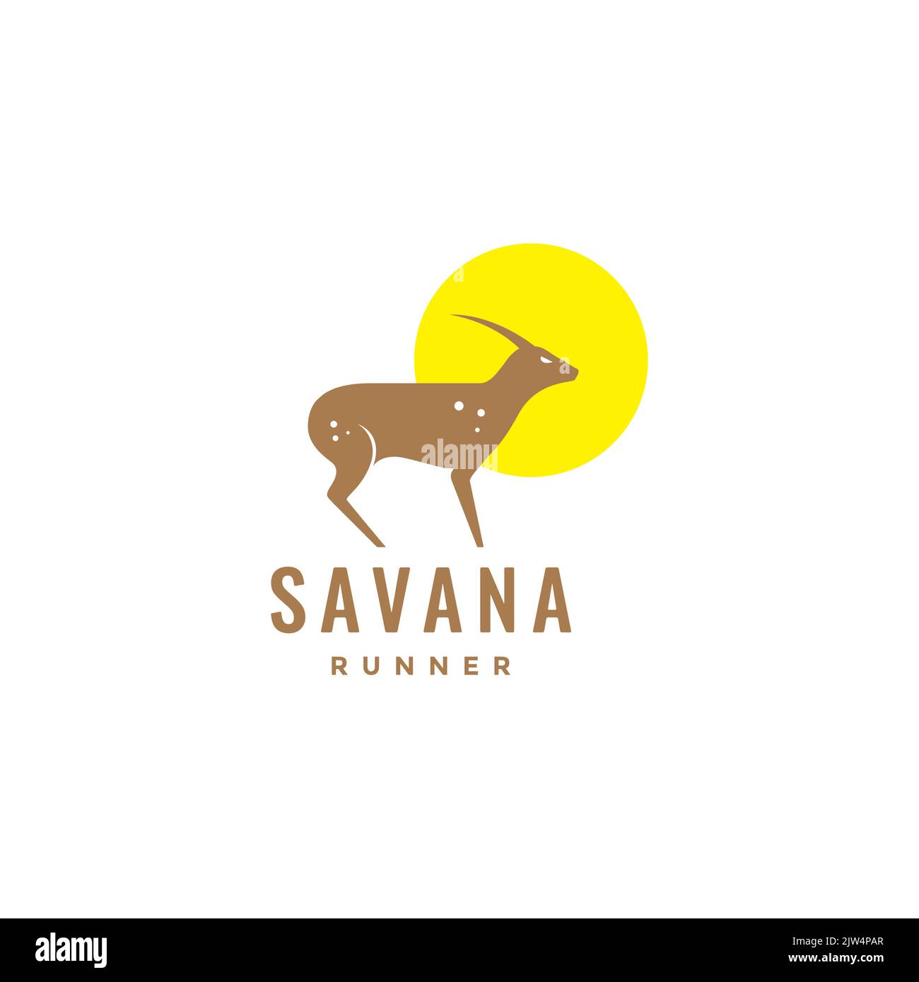 savana runner deer logo design Stock Vector Image & Art - Alamy