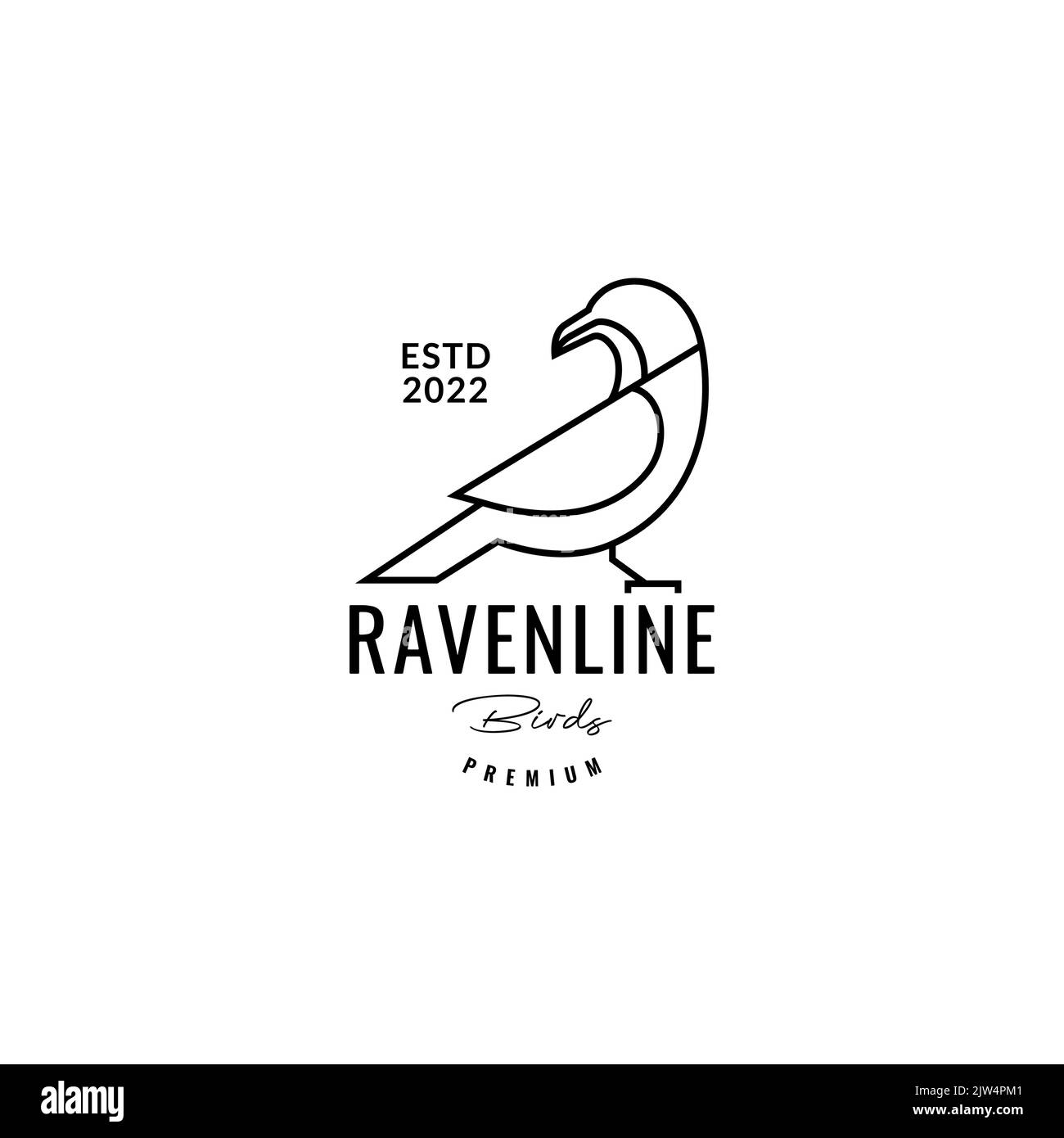 geometric raven line logo design Stock Vector Image & Art - Alamy