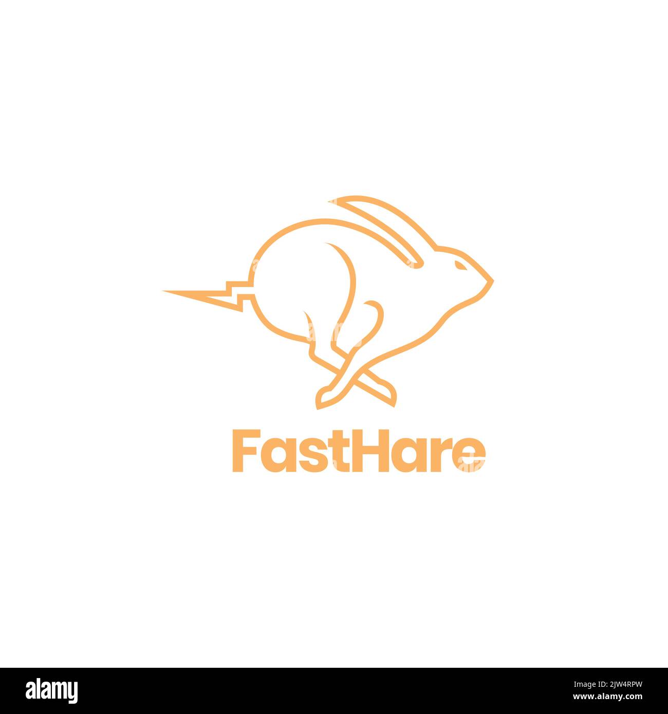 minimal jump rabbit hare logo design Stock Vector Image & Art - Alamy