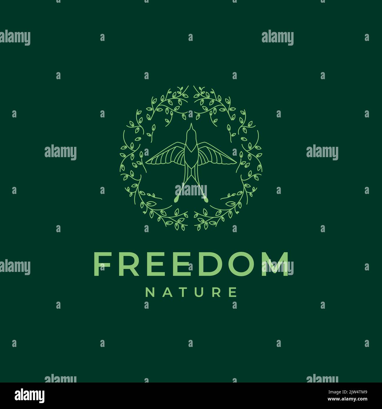 flying freedom swallow with leaves logo design Stock Vector Image & Art ...