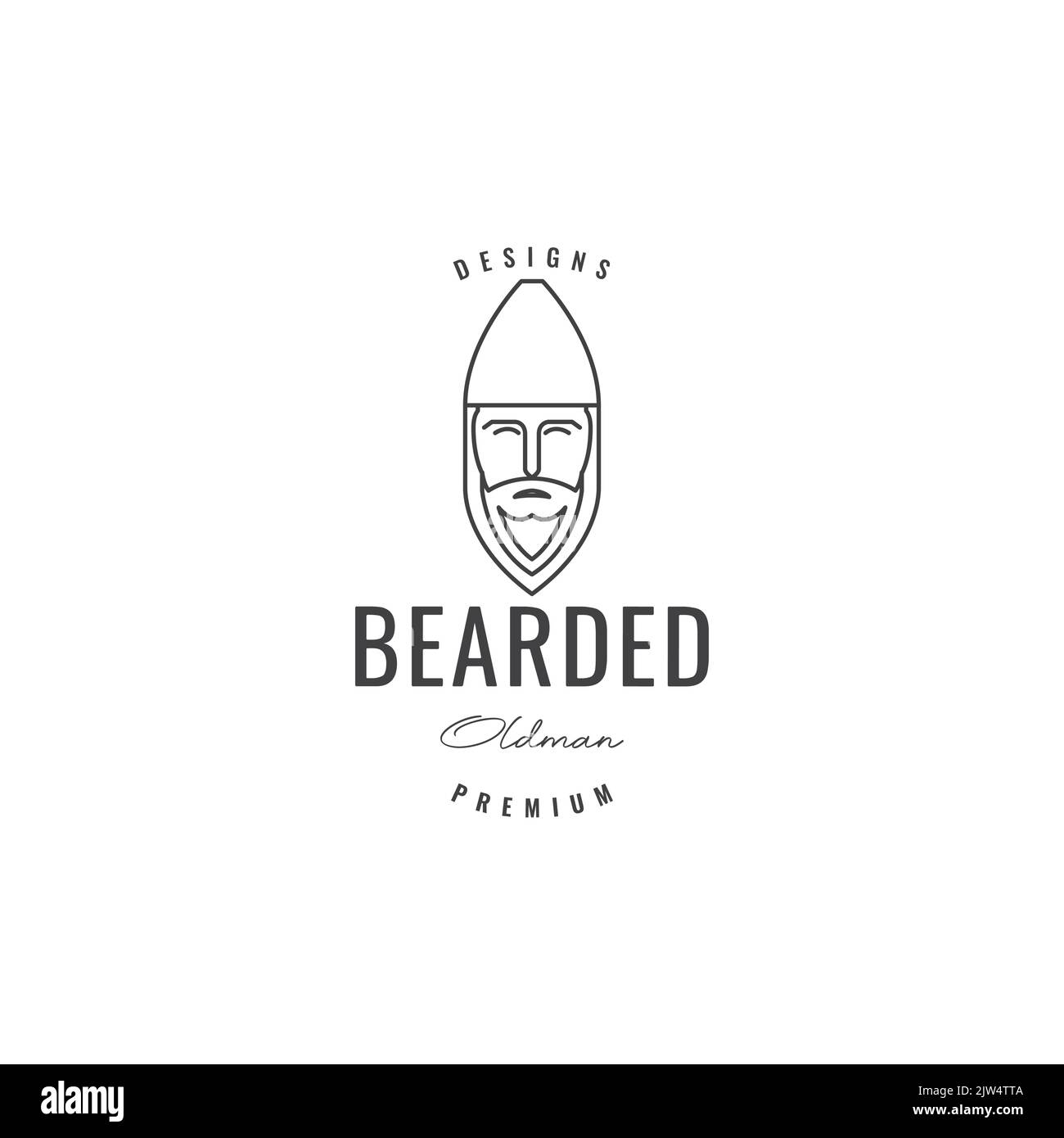 man oval face bearded logo design Stock Vector Image & Art - Alamy