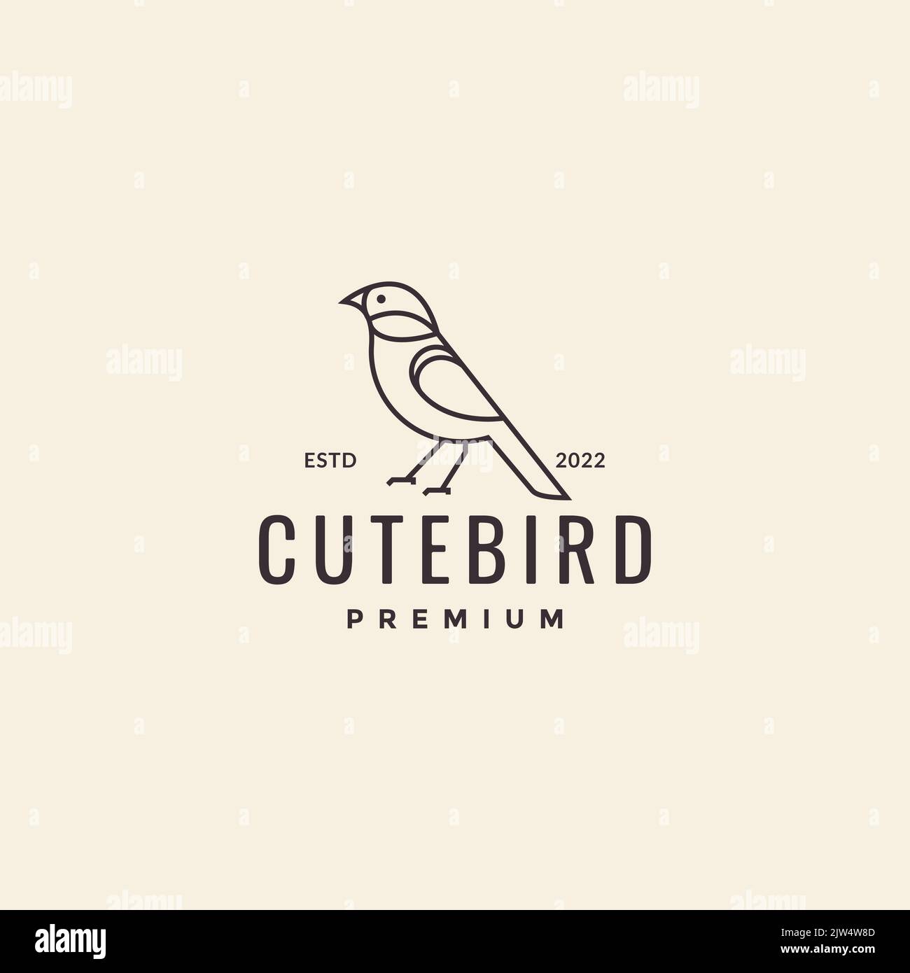 minimal line art bird sparrow logo design Stock Vector Image & Art - Alamy