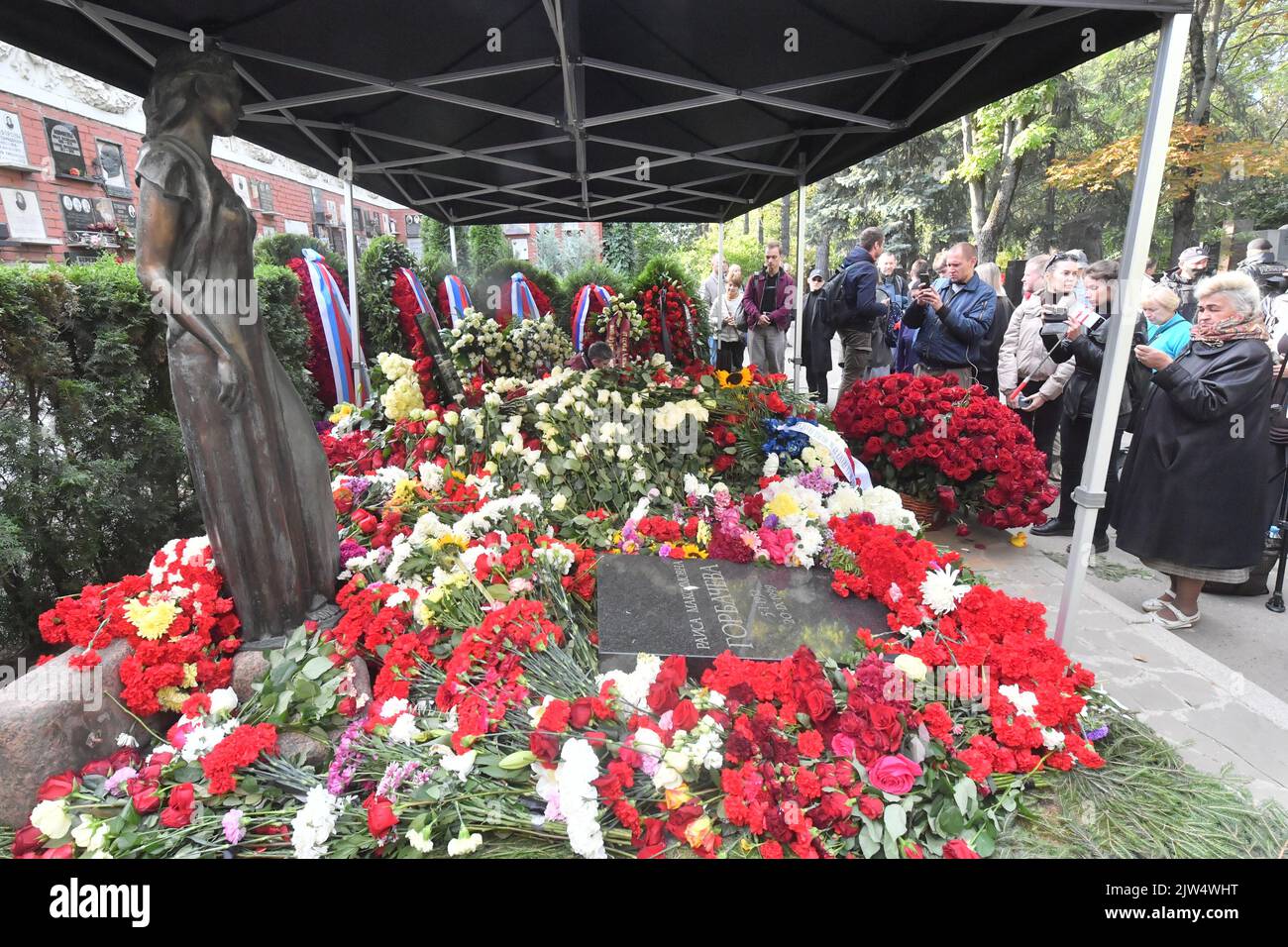 September 3, 2022. - Russia, Moscow. - A view of the grave of first and ...