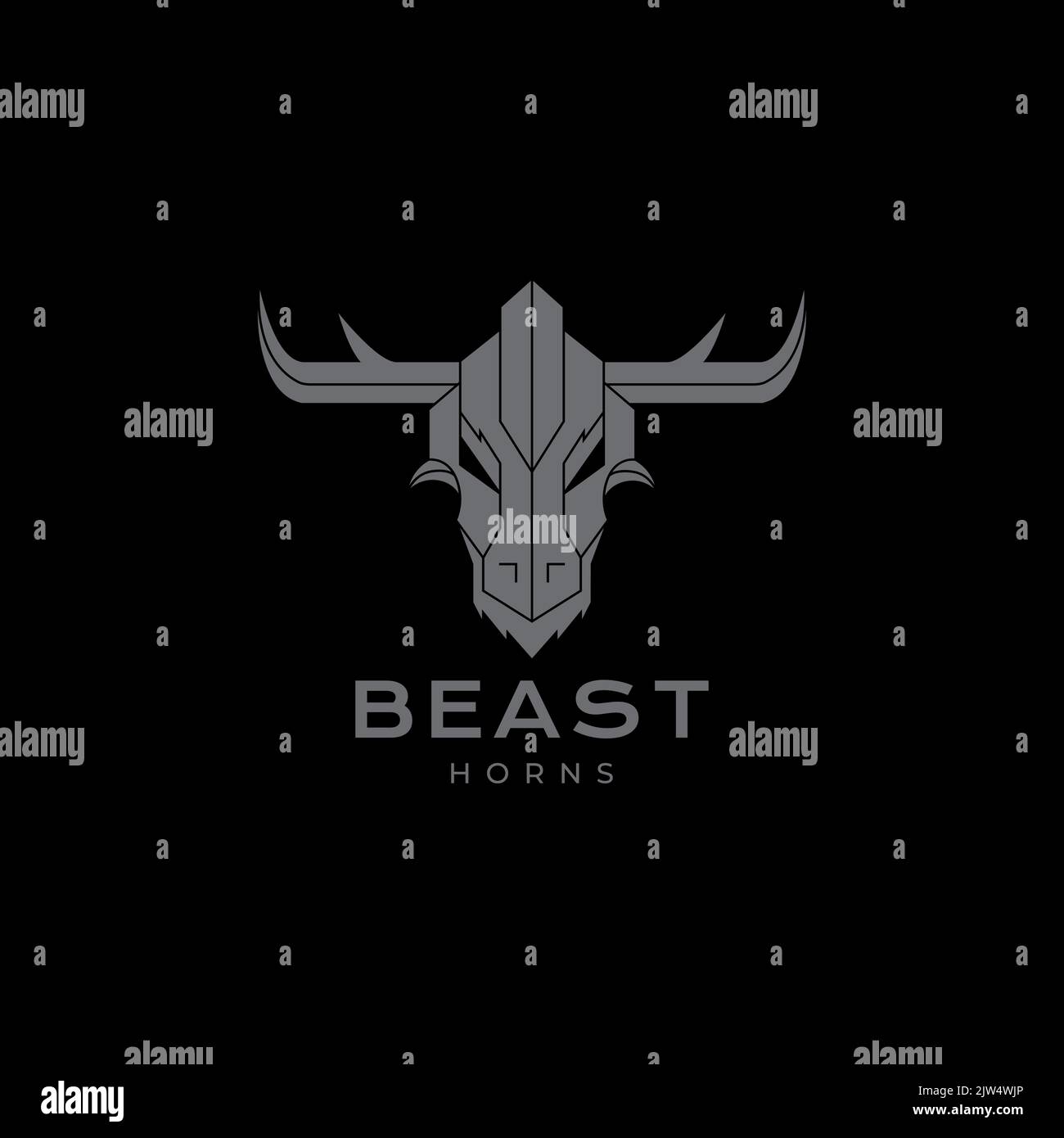 head deer beast logo design Stock Vector Image & Art - Alamy