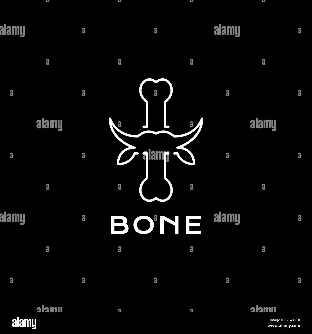 bone with cow face logo design Stock Vector Image & Art - Alamy