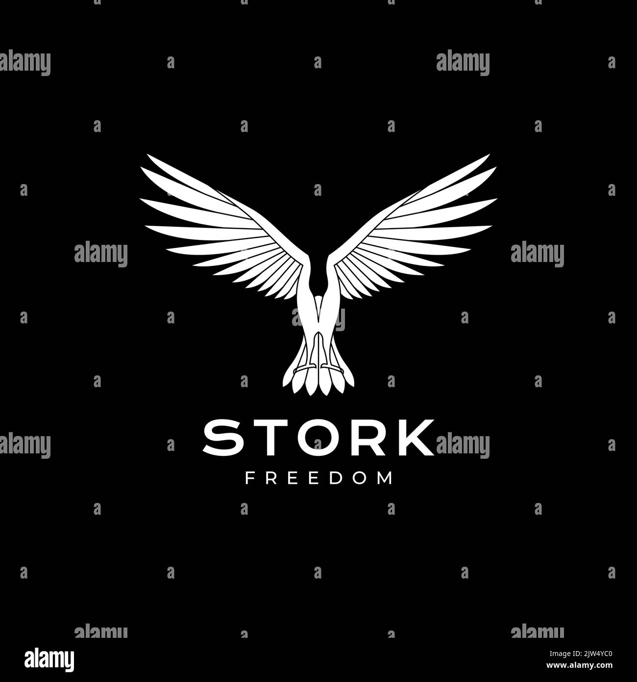 minimal flying stork logo design Stock Vector Image & Art - Alamy