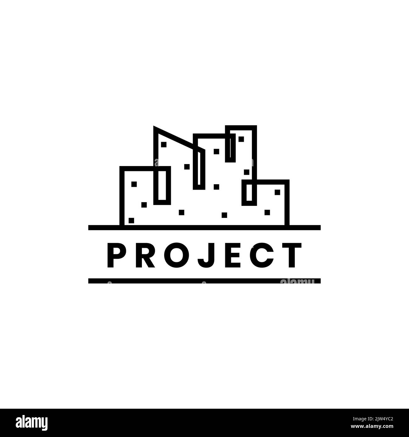 Cityscape continuous one line Black and White Stock Photos & Images - Alamy