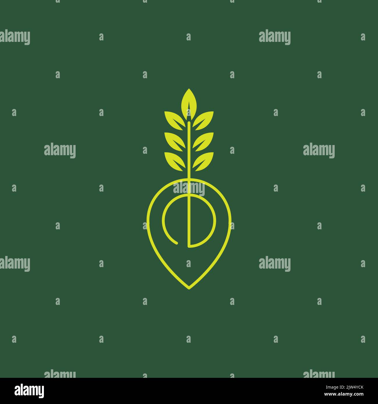 plant growth with pin map location logo design Stock Vector Image & Art ...