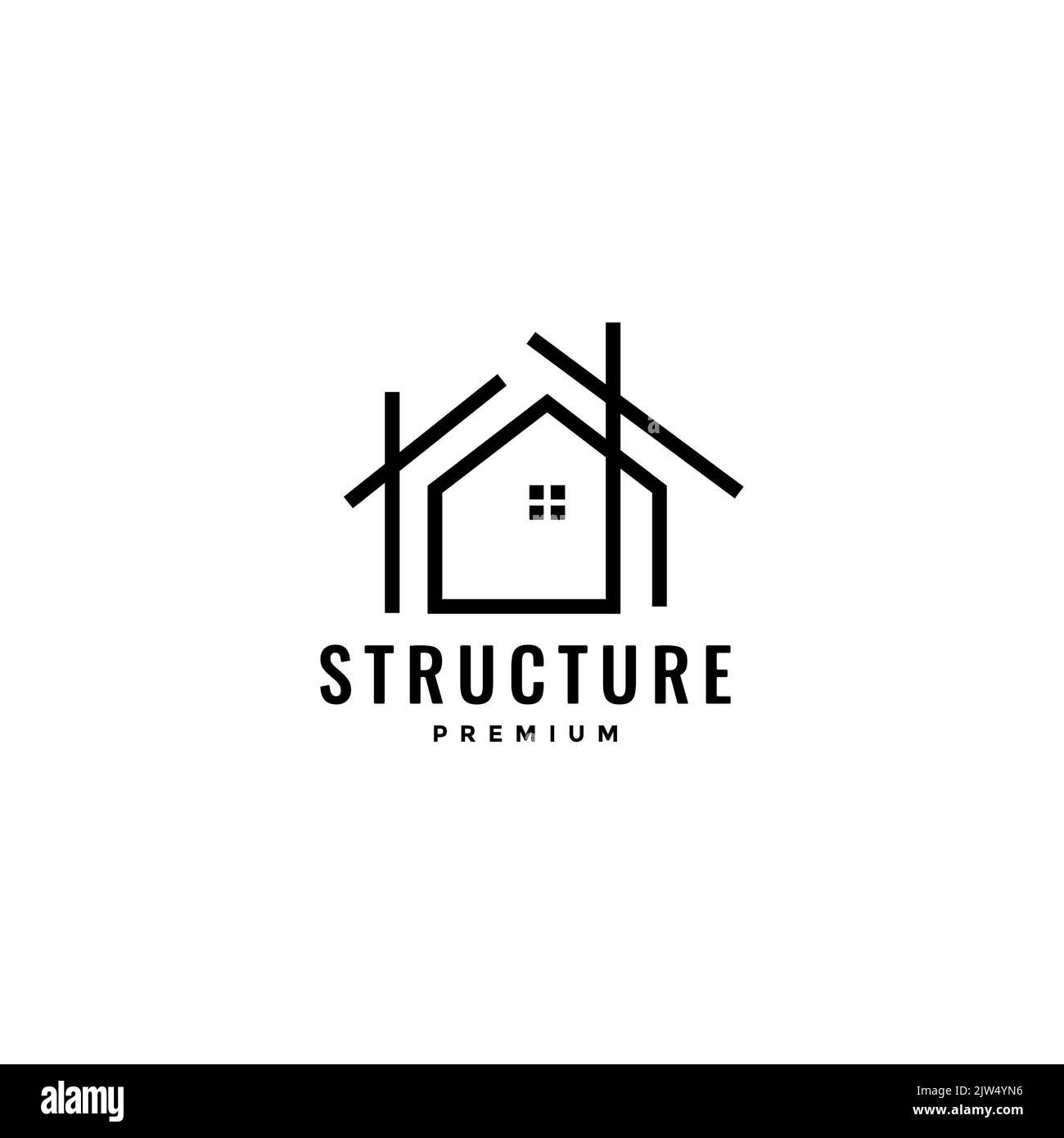 simple minimalist structure architect home logo Stock Vector Image ...