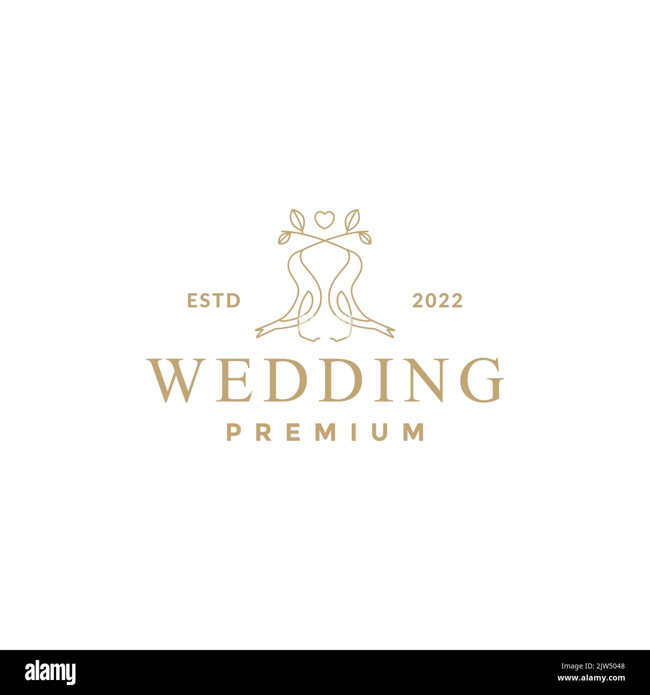 aesthetic birds wedding logo design Stock Vector Image & Art - Alamy