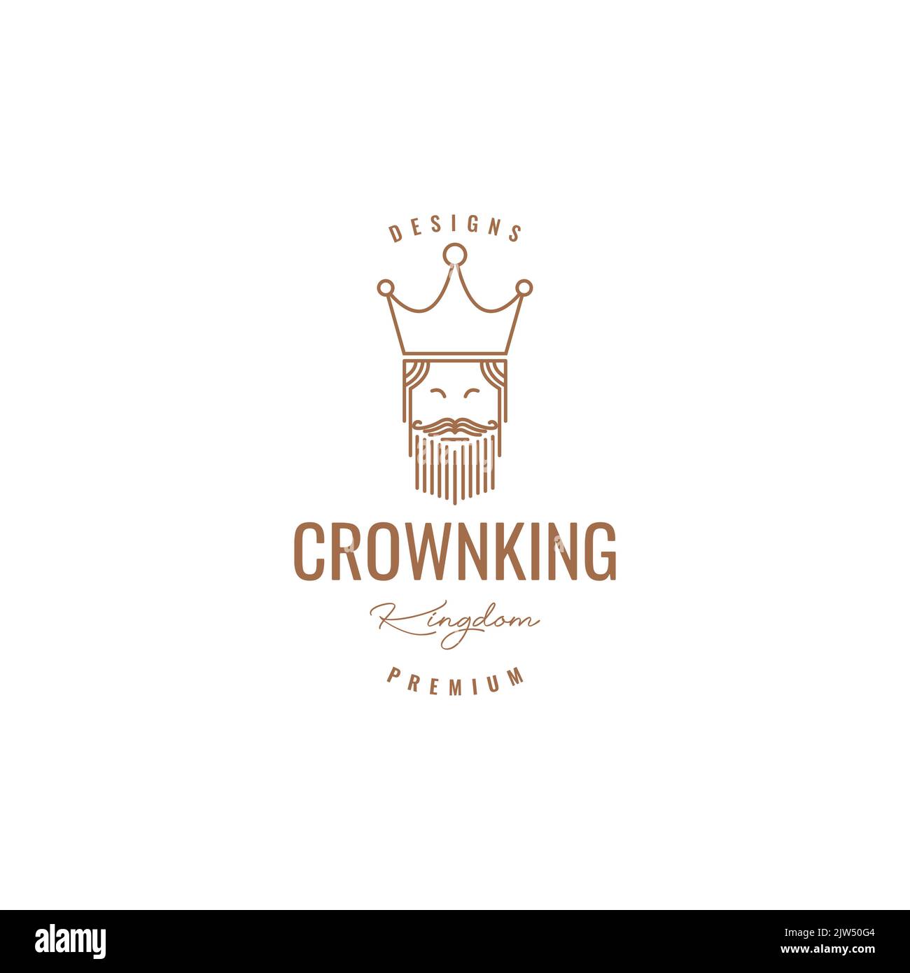cartoon old man beard king crown logo design Stock Vector Image & Art - Alamy