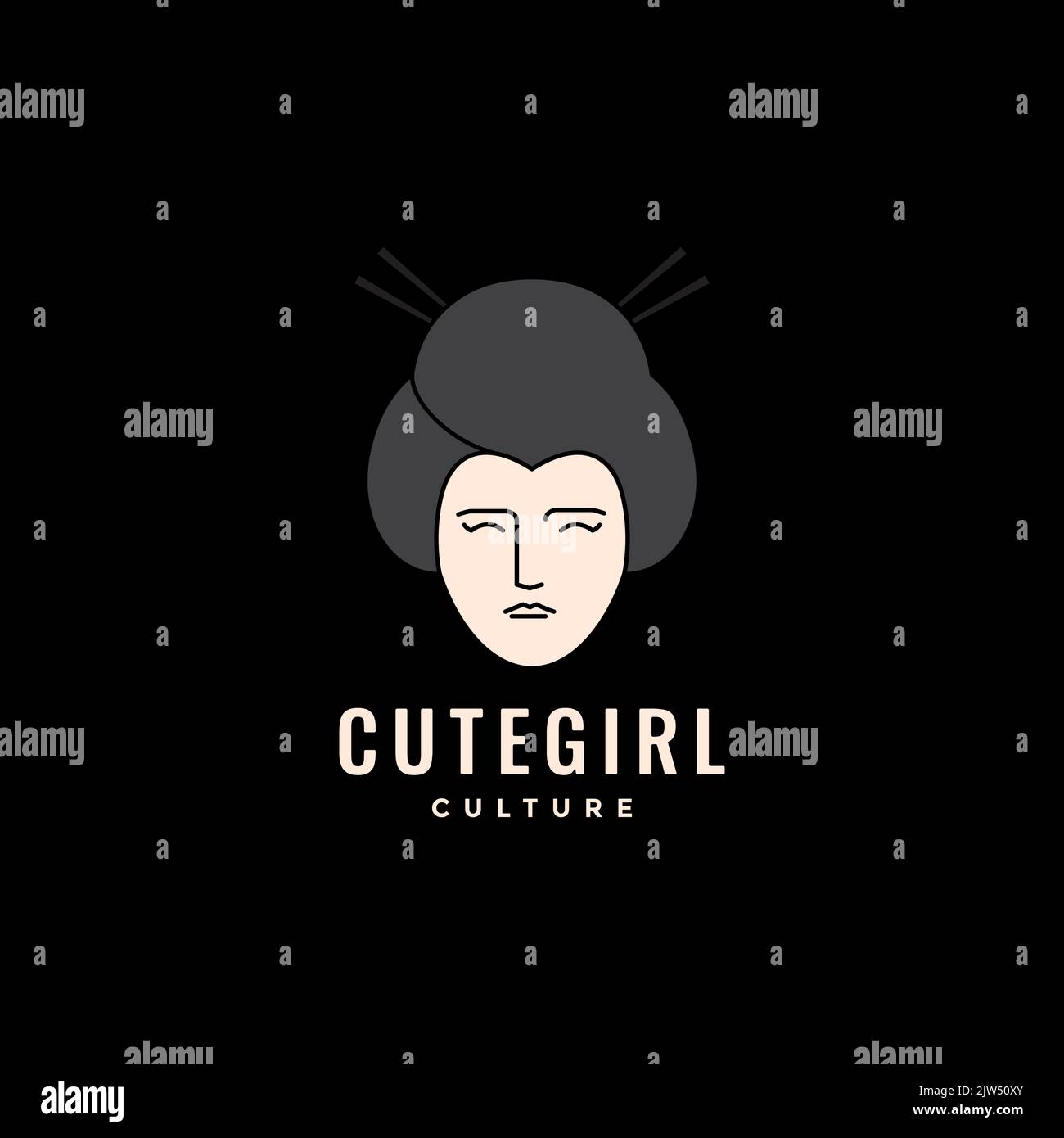 nature face woman culture with hair bun logo Stock Vector Image & Art ...