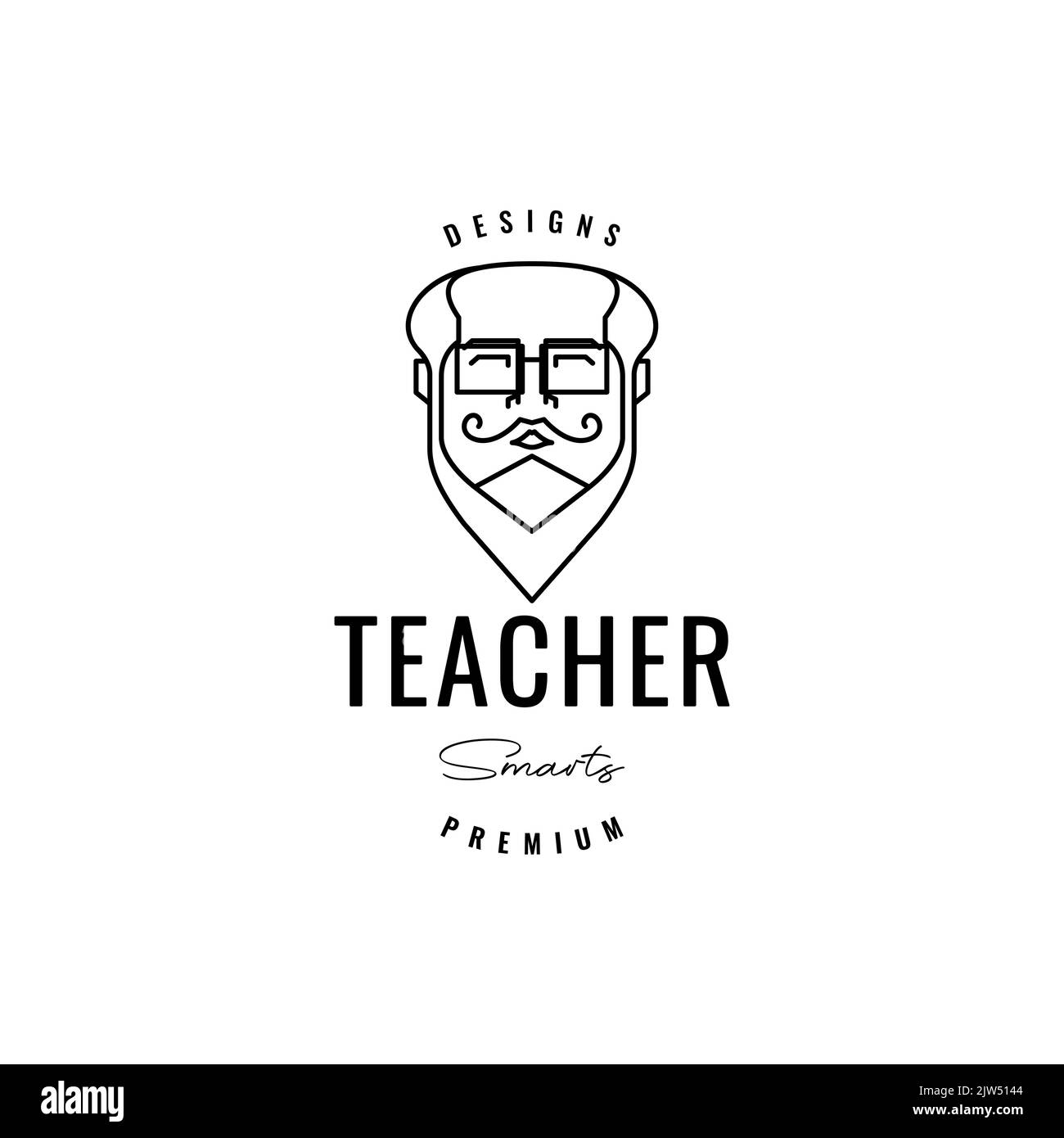 face smile teacher beard logo design Stock Vector Image & Art - Alamy