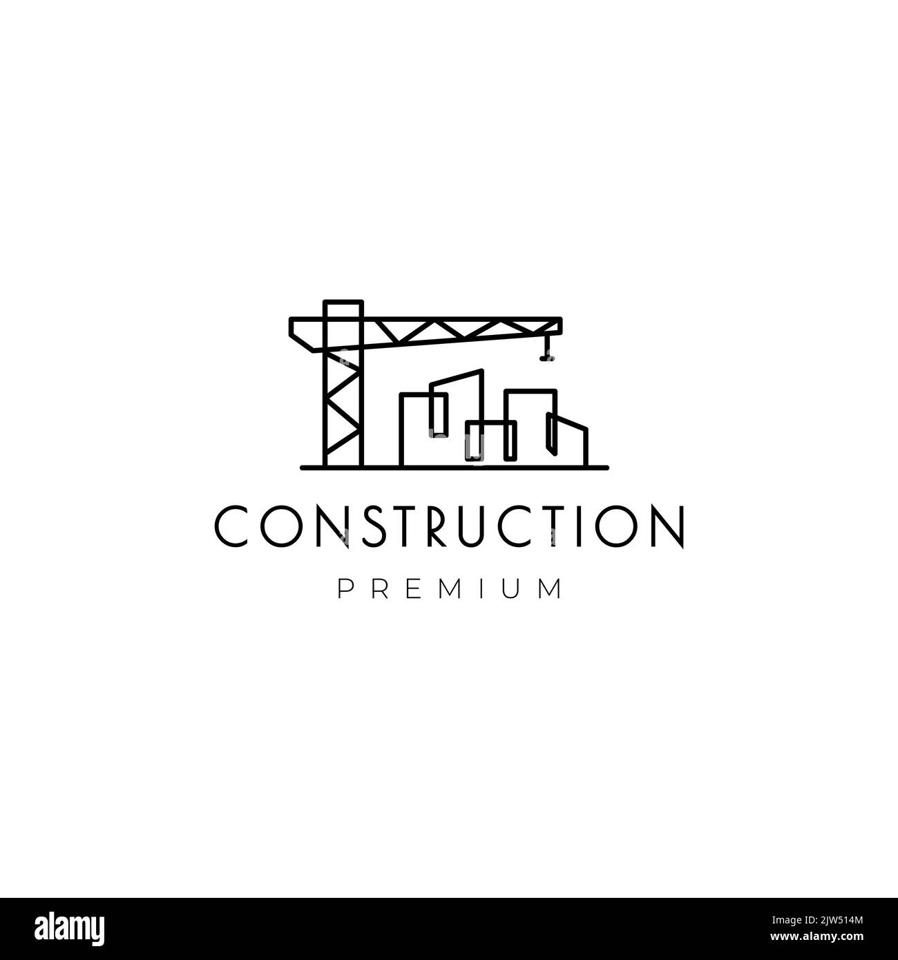 Simple building crane line Stock Vector Images - Alamy