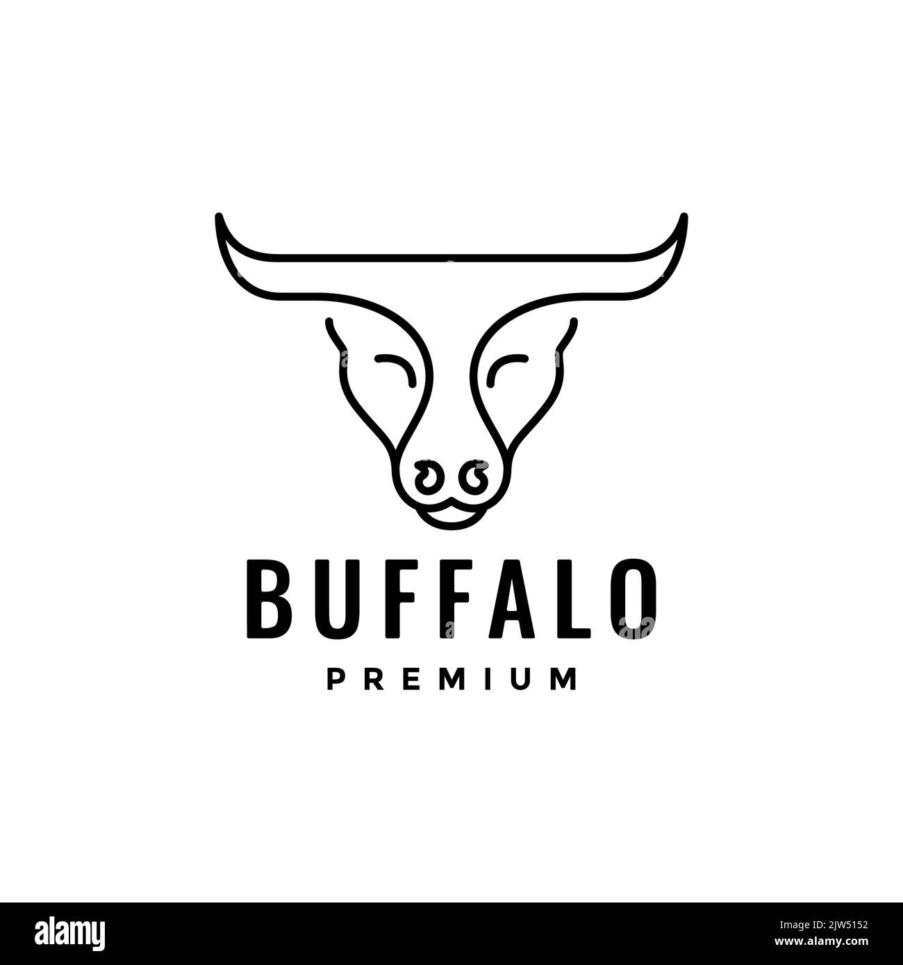 kawaii bufallo line logo design Stock Vector Image & Art - Alamy