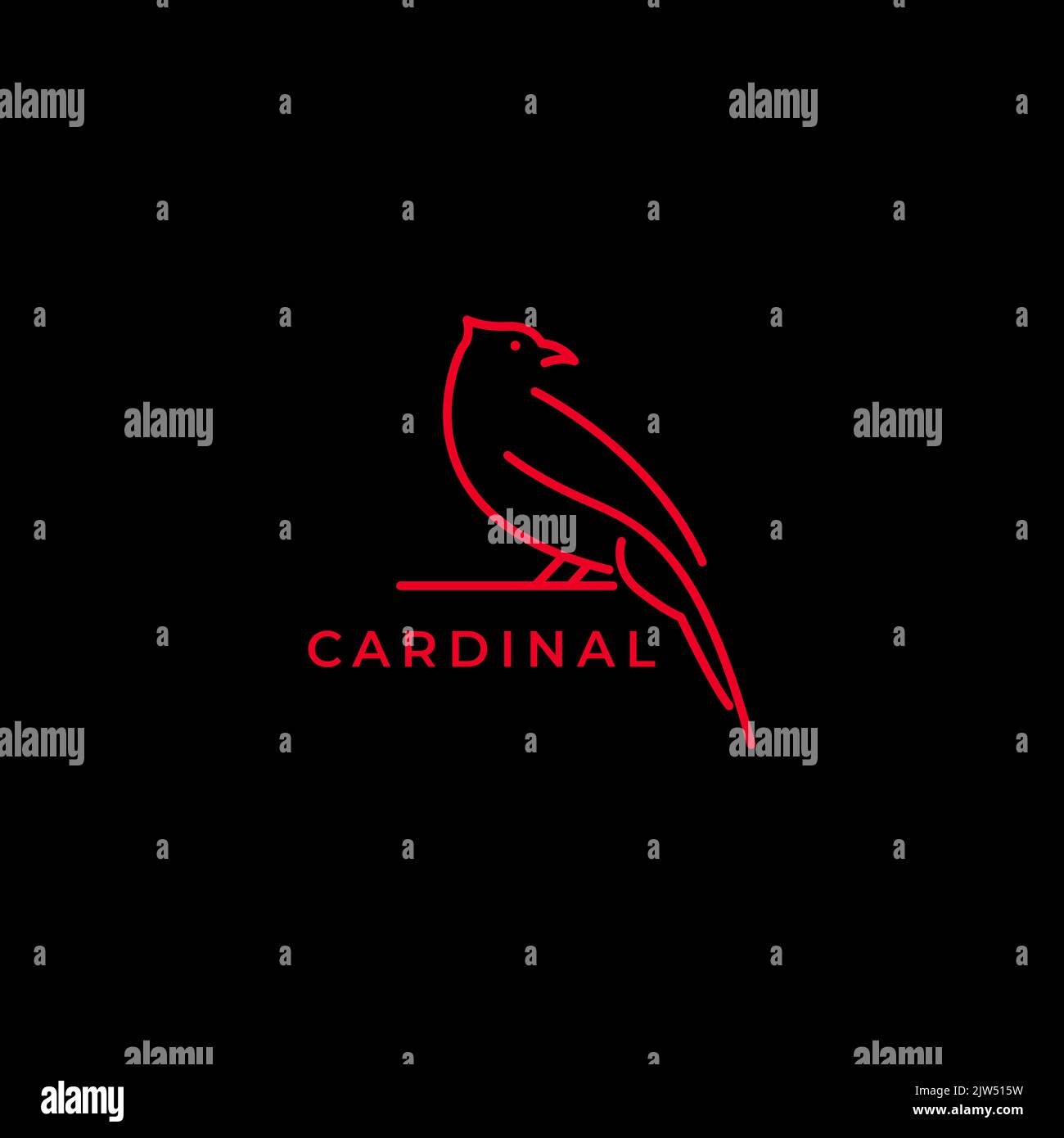 art line cardinal bird logo design Stock Vector Image & Art - Alamy