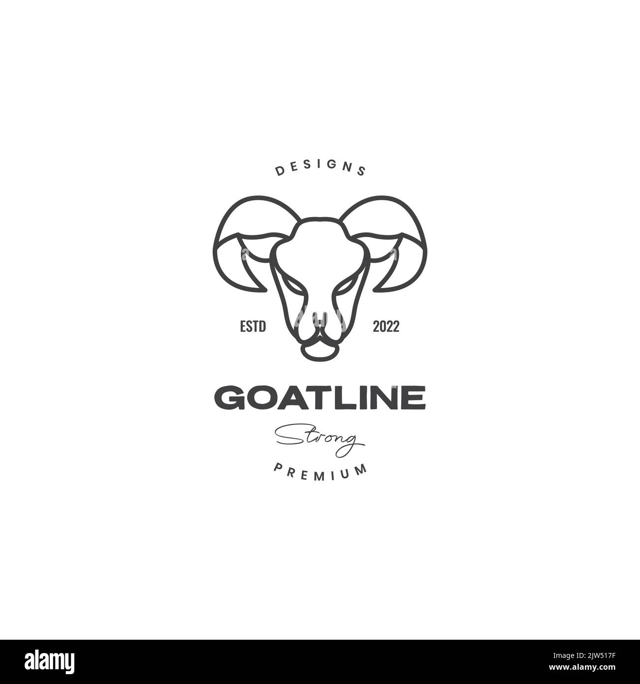 big horn goat lines art logo design Stock Vector Image & Art - Alamy