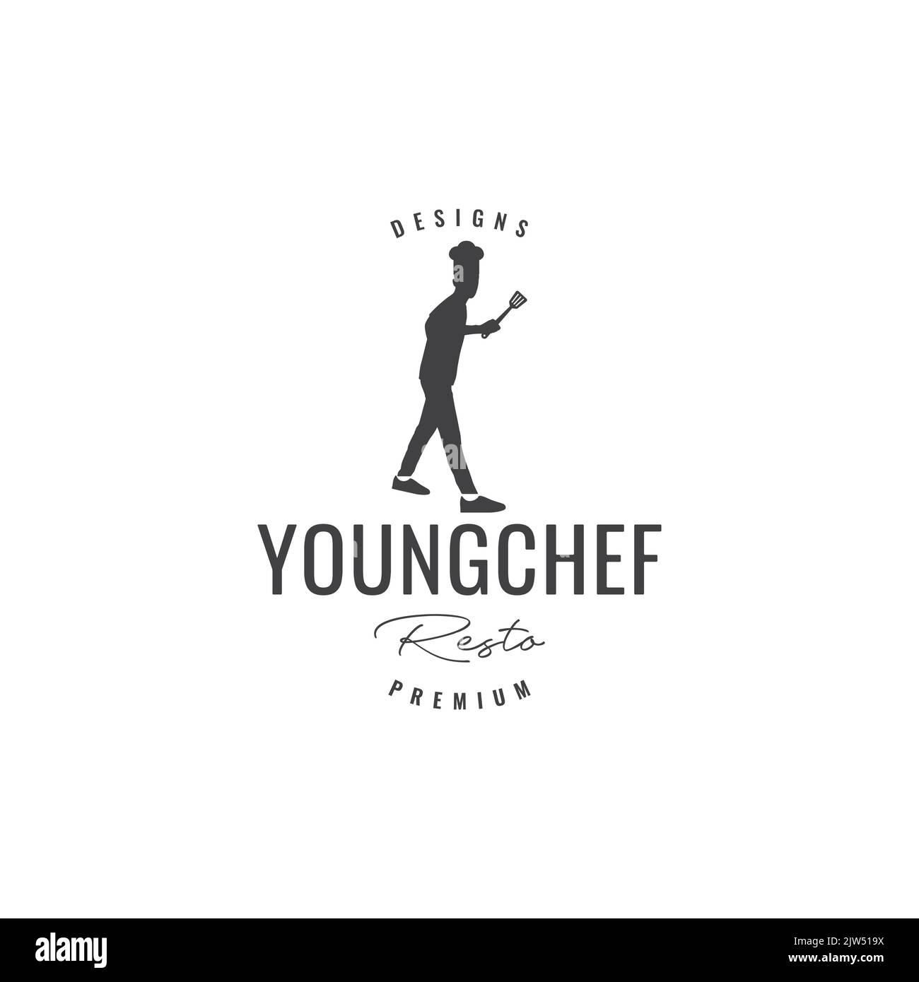 young chef fight logo design Stock Vector Image & Art - Alamy