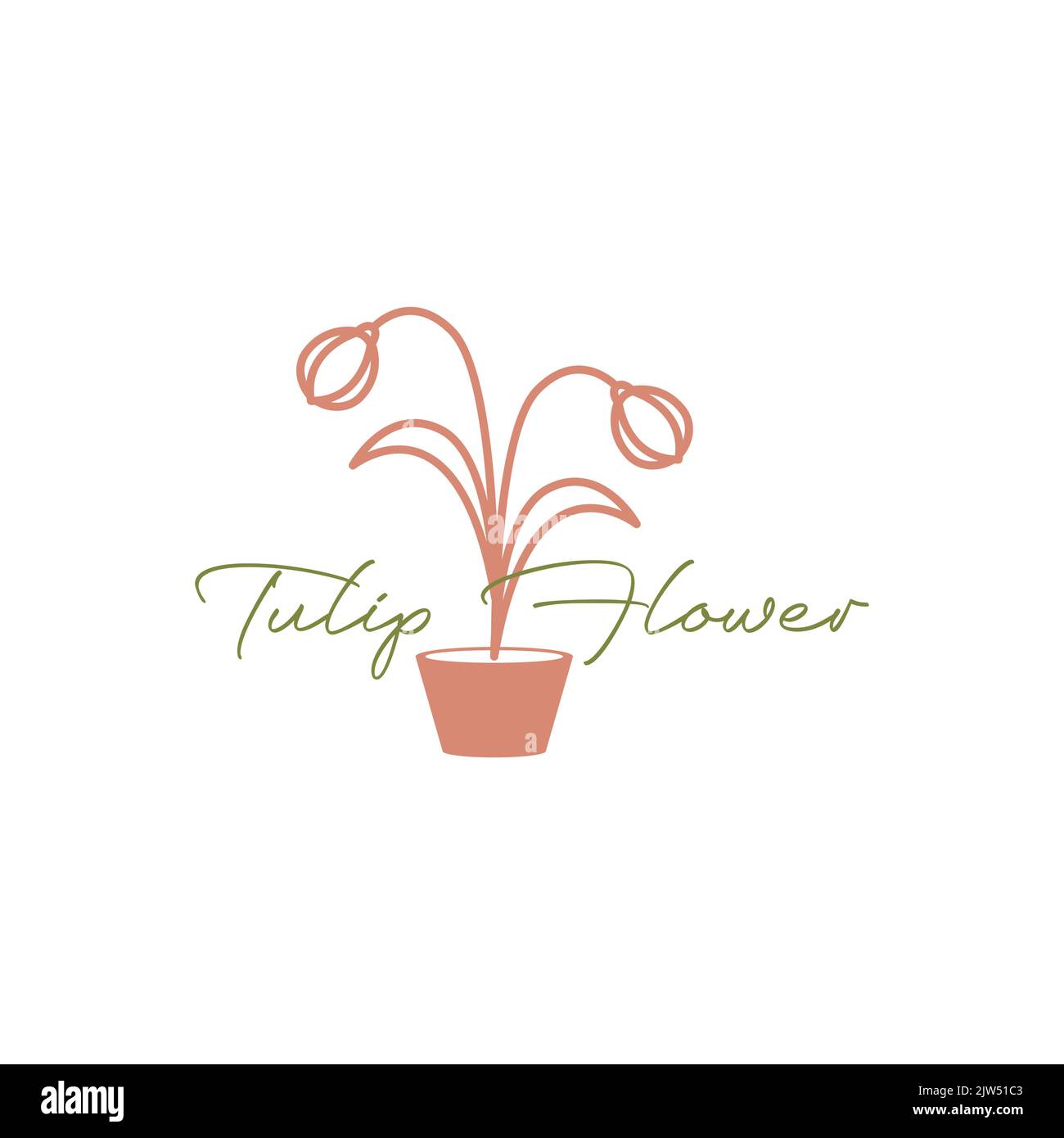 feminine beauty flower tulip with pots logo design Stock Vector Image ...
