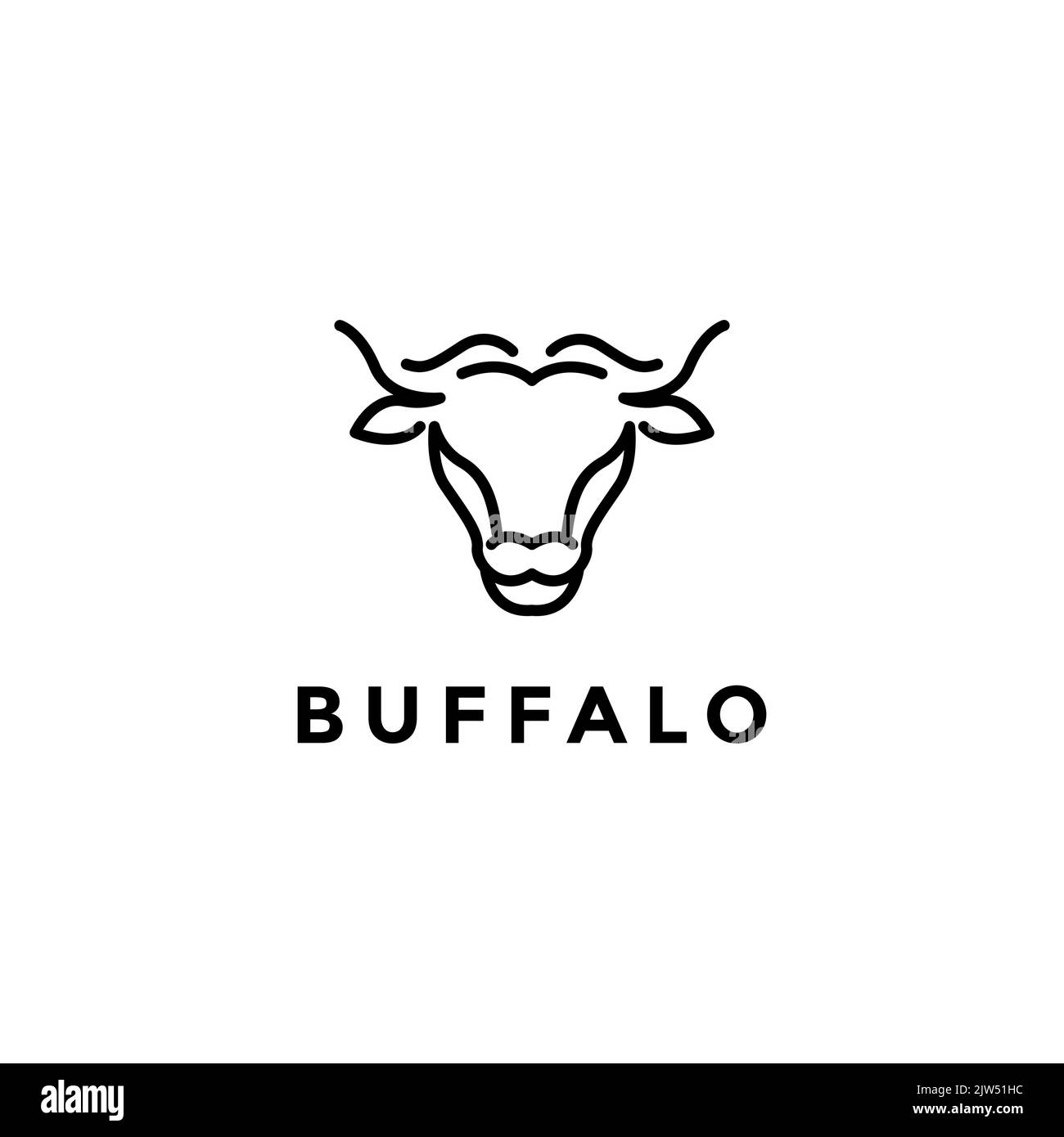 minimal modern head buffalo logo design Stock Vector Image & Art - Alamy