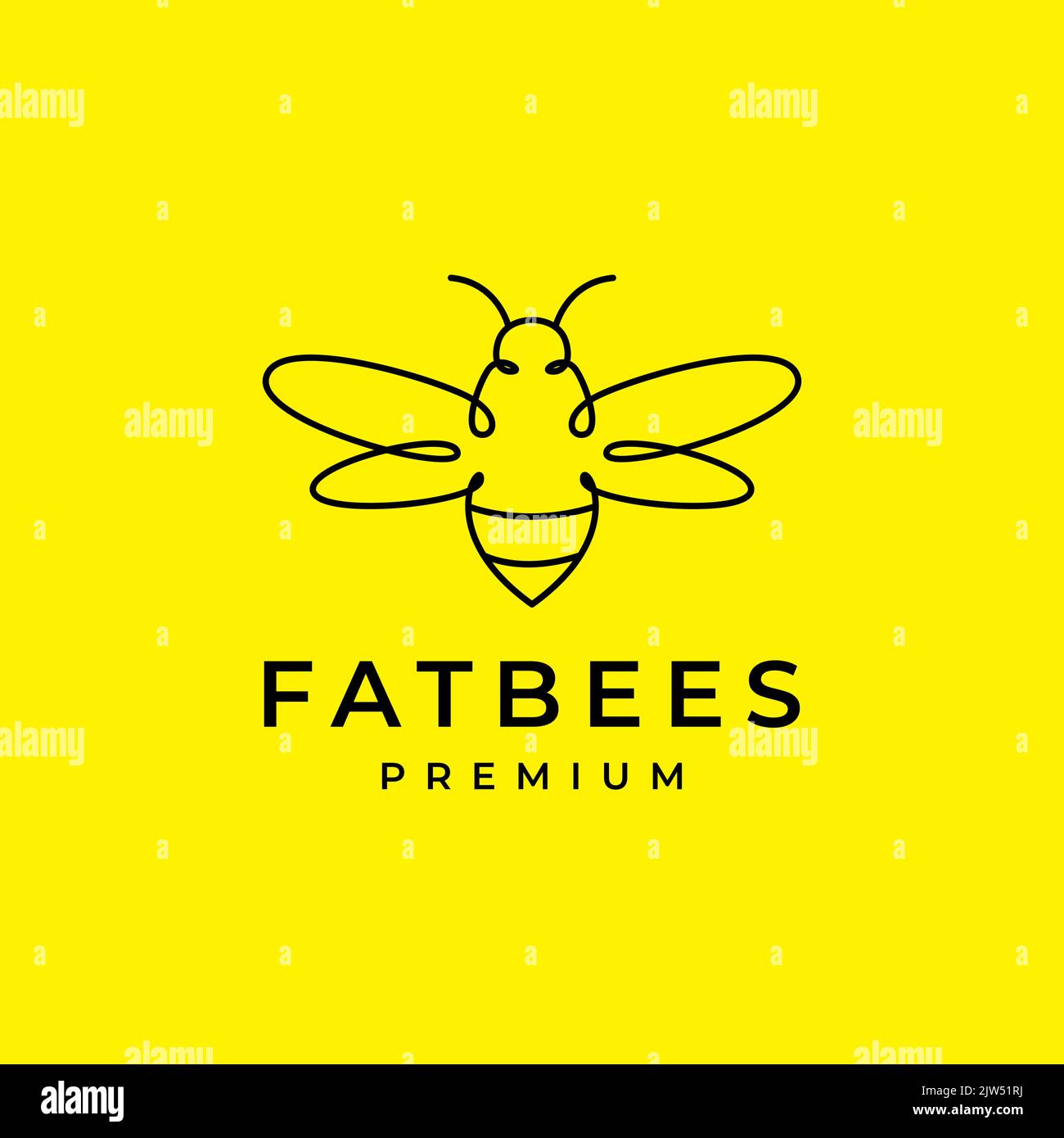 continuous line minimal honey bee logo design Stock Vector Image & Art ...