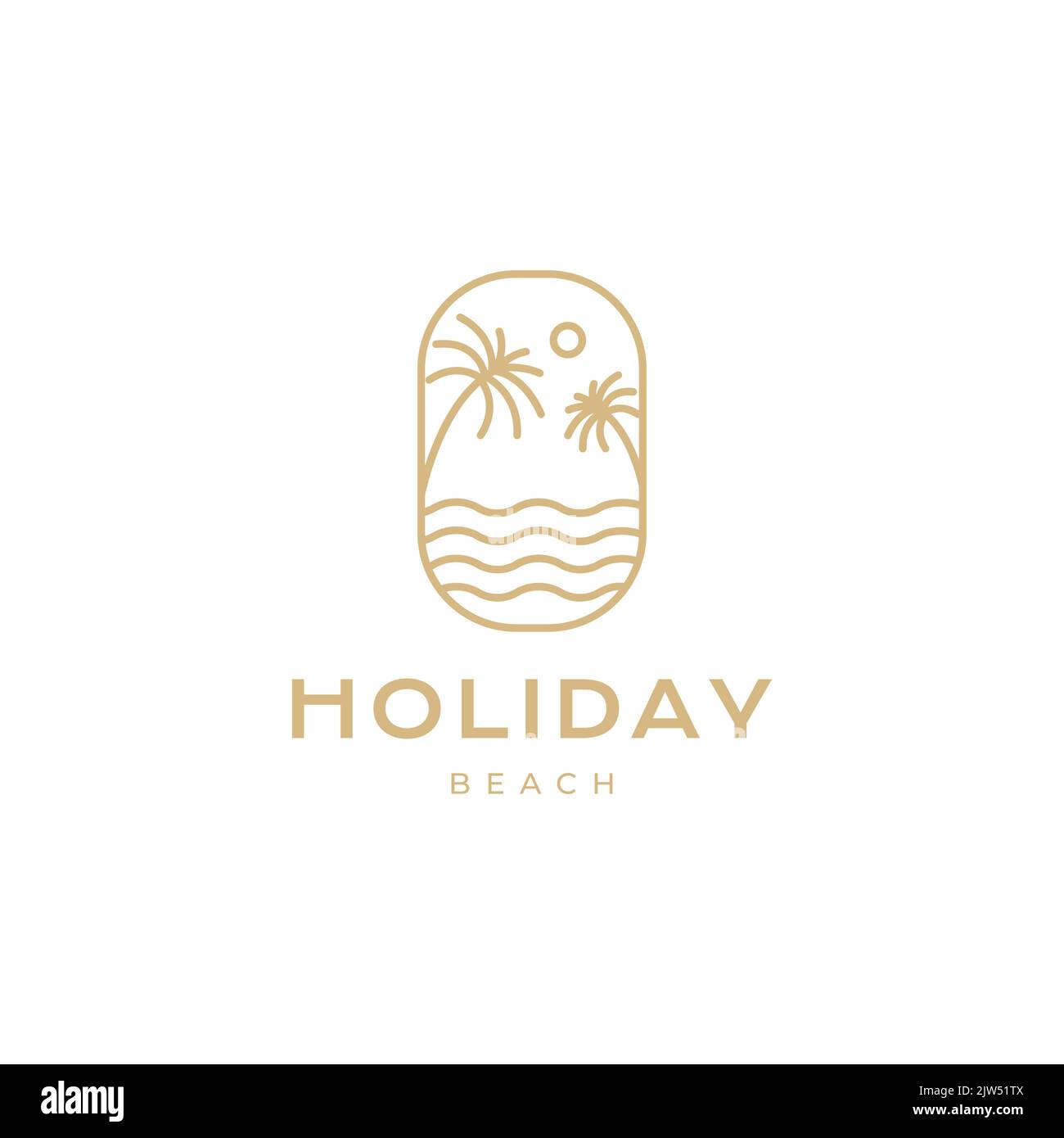 relax beach water with coconut trees vintage hipster logo Stock Vector ...