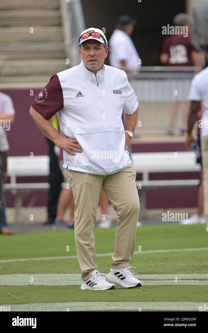 College Station, TX, USA. 03rd Sep, 2022. Texas A&M Aggies Head Coach ...