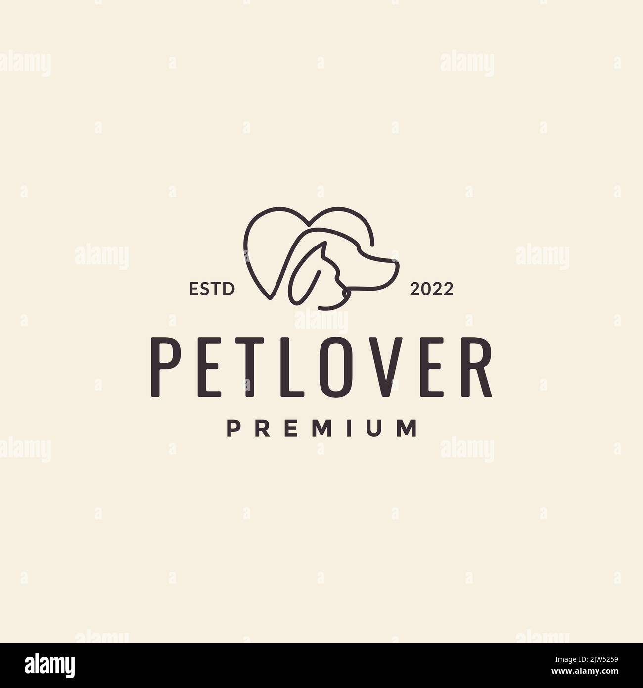 minimal love dog cat pets logo design Stock Vector Image & Art - Alamy