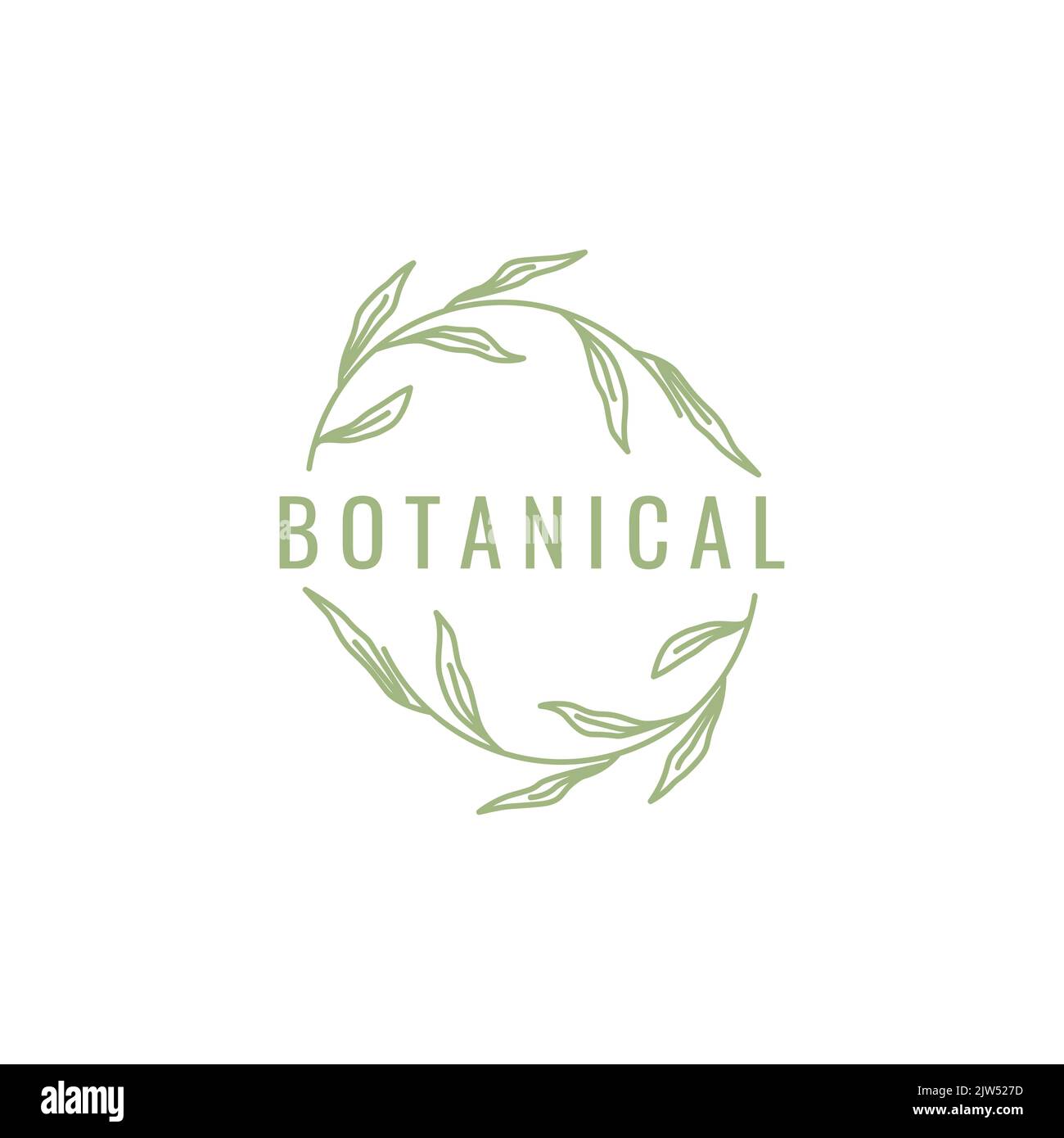 circle leaves aesthetic logo design Stock Vector Image & Art - Alamy