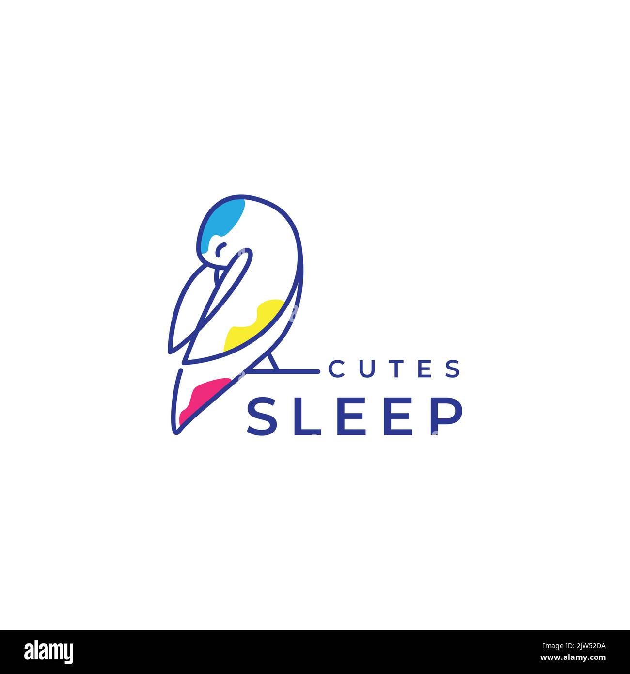 art lines sleep bird abstract logo design Stock Vector Image & Art - Alamy