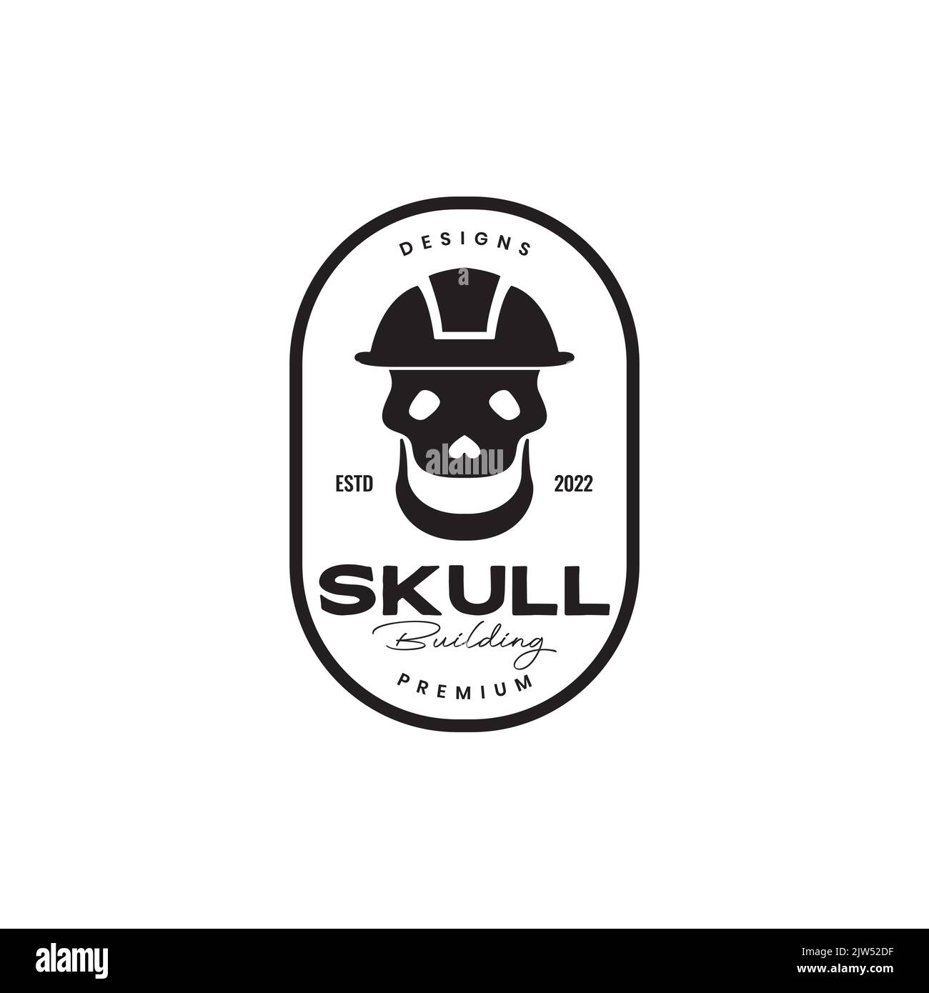 skull helmet contractor badge vintage logo Stock Vector Image & Art - Alamy