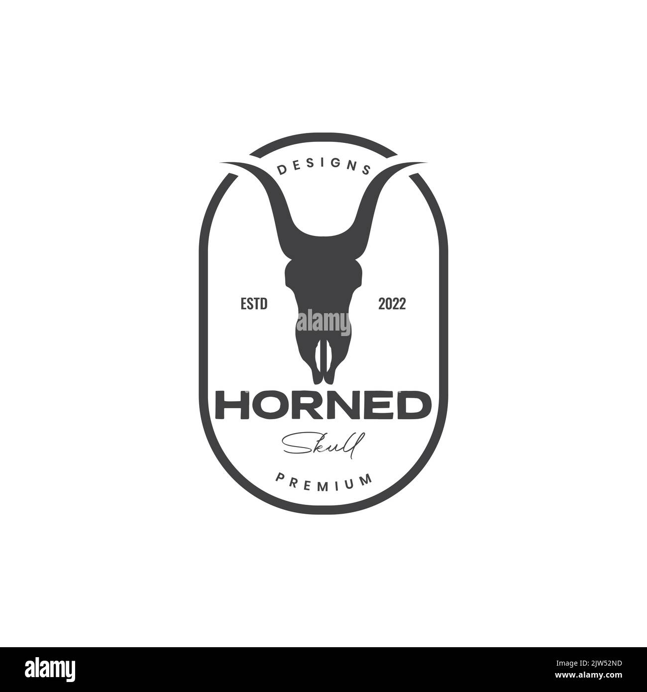 vintage skull animal longhorn logo design Stock Vector Image & Art - Alamy