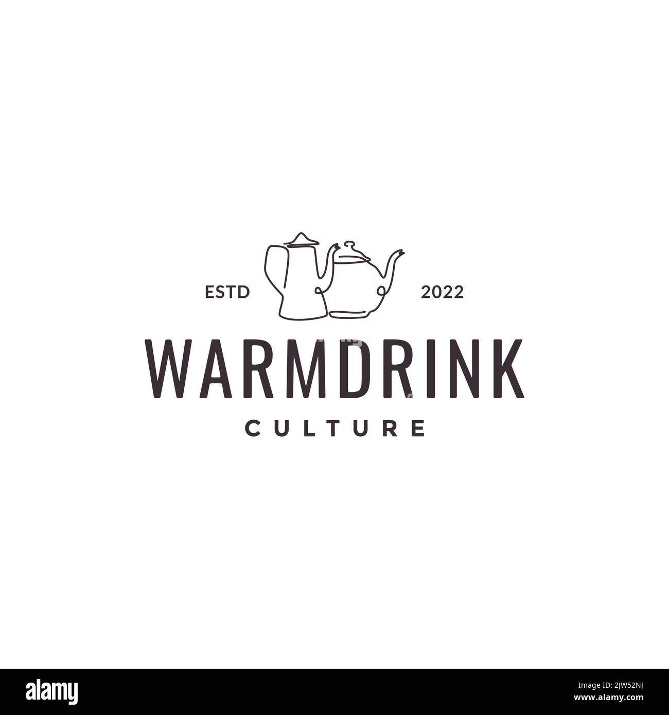 continuous line warm tea pots logo design Stock Vector Image & Art - Alamy