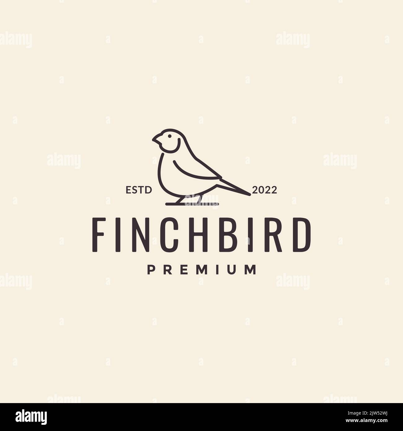 hipster bird finch logo design Stock Vector Image & Art - Alamy