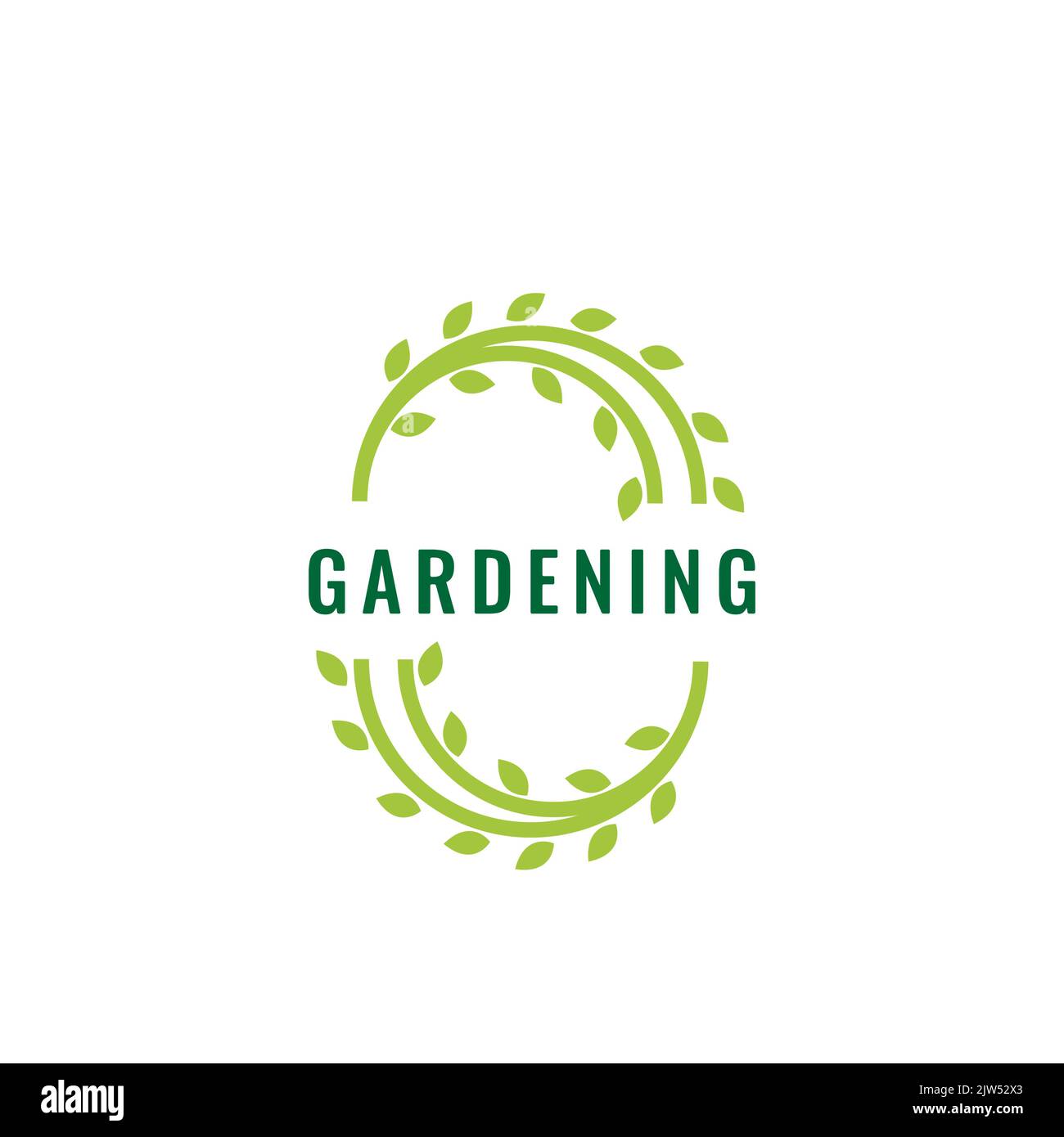 circle leaves vines gardening logo design Stock Vector Image & Art - Alamy
